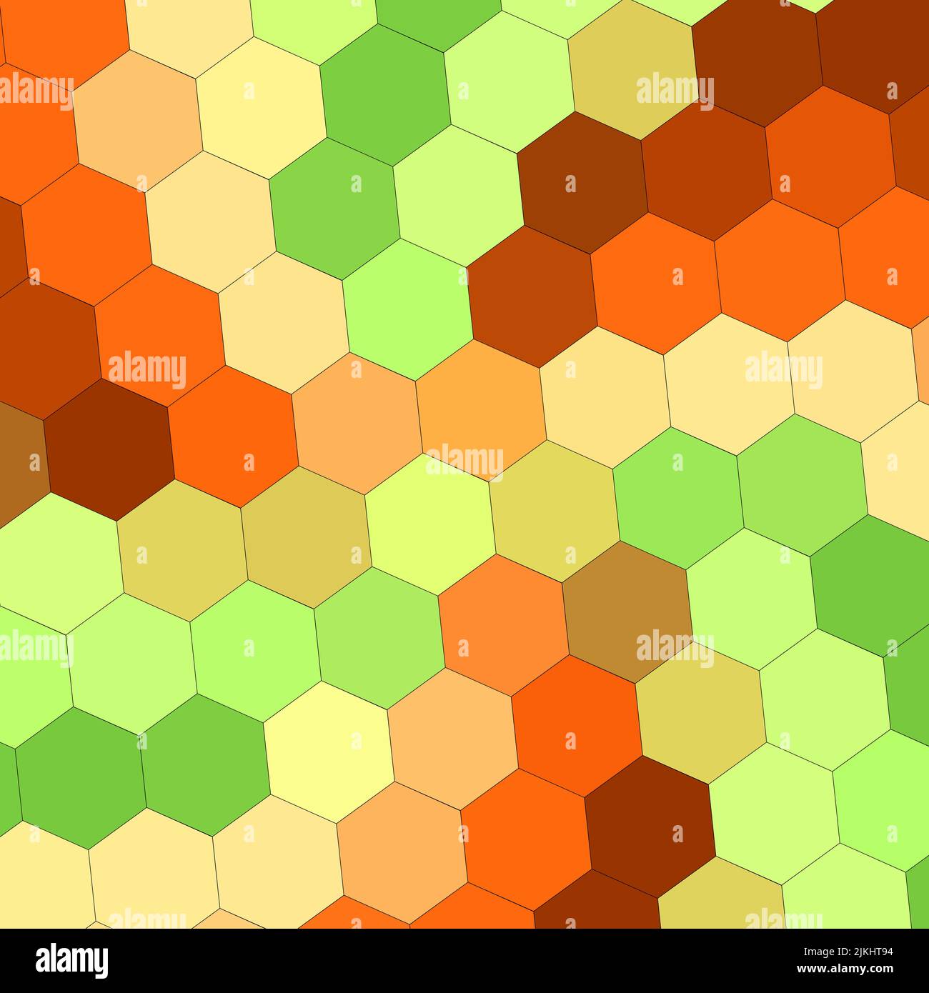 An illustration of geometrical hexagon patterns in colorful colors for ...