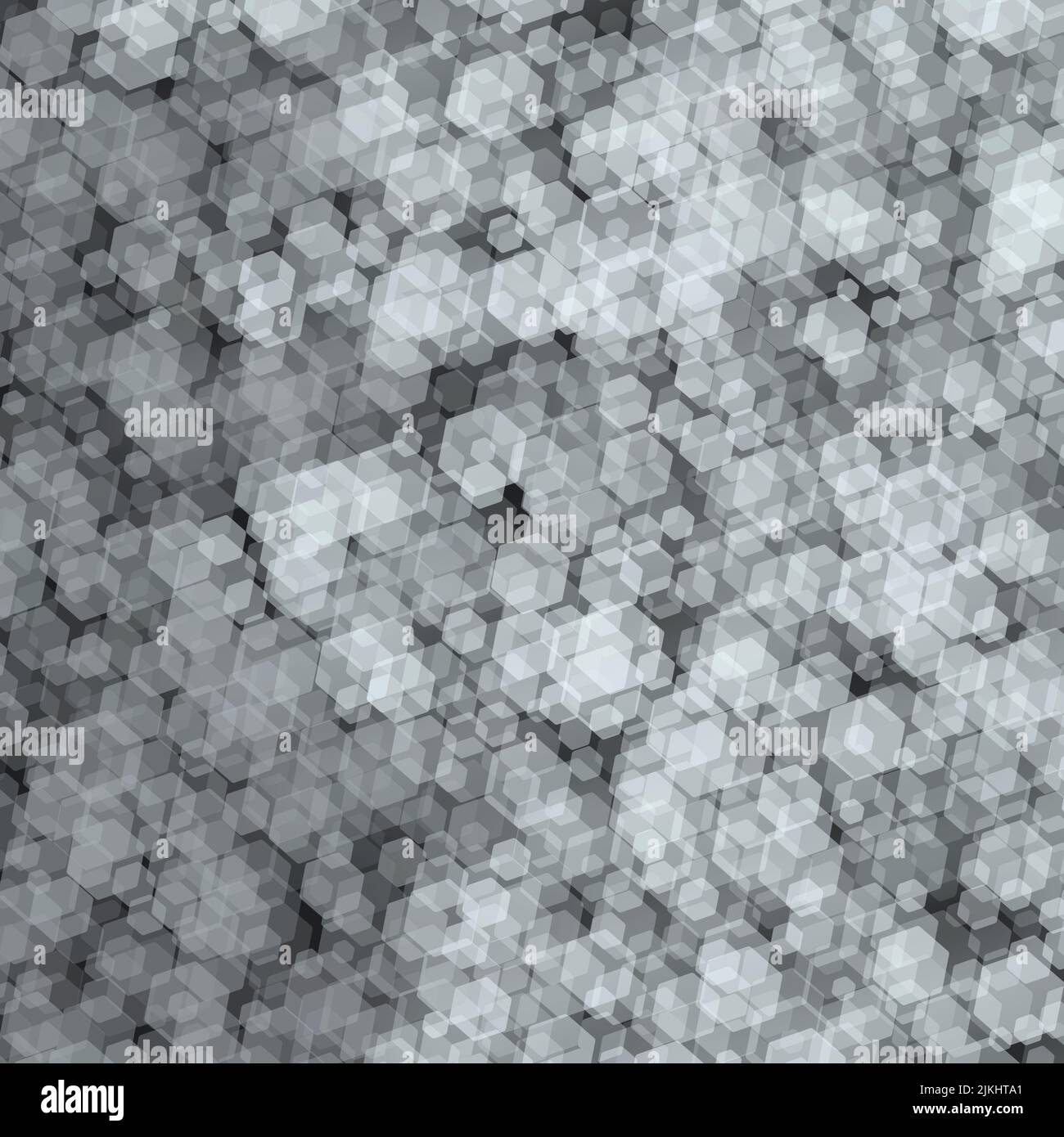 An illustration of geometrical hexagon patterns in black and white ...