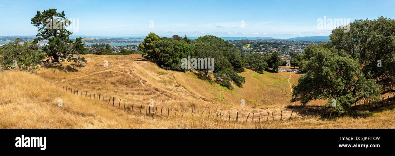 Scenic landscape in One Tree Hill Park in Auckland, New Zealand Stock ...