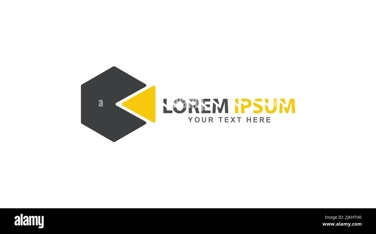 Hexagon and triangle. Template of a logo, sticker, label or brand for ...