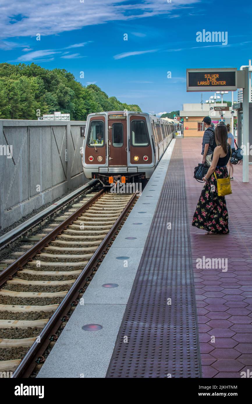 A vertical shot of metro station in Reston, Virginia Stock Photo - Alamy