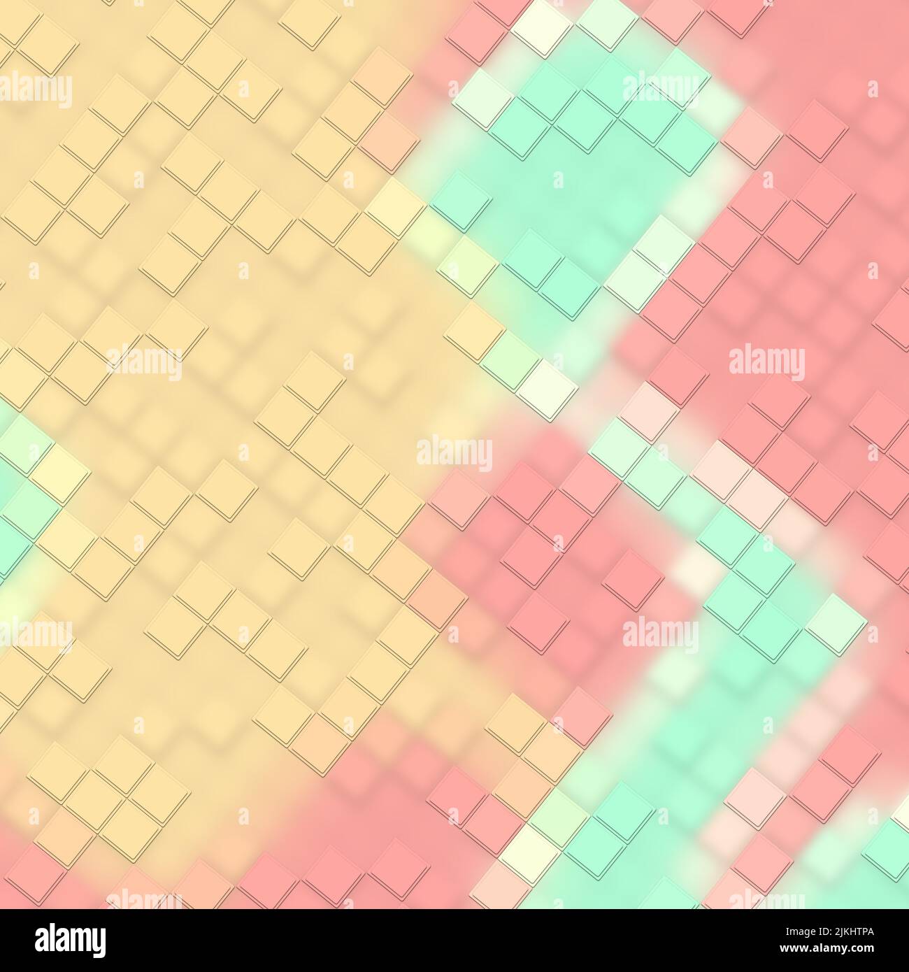 An abstract illustration of geometrical square patterns in pastel ...
