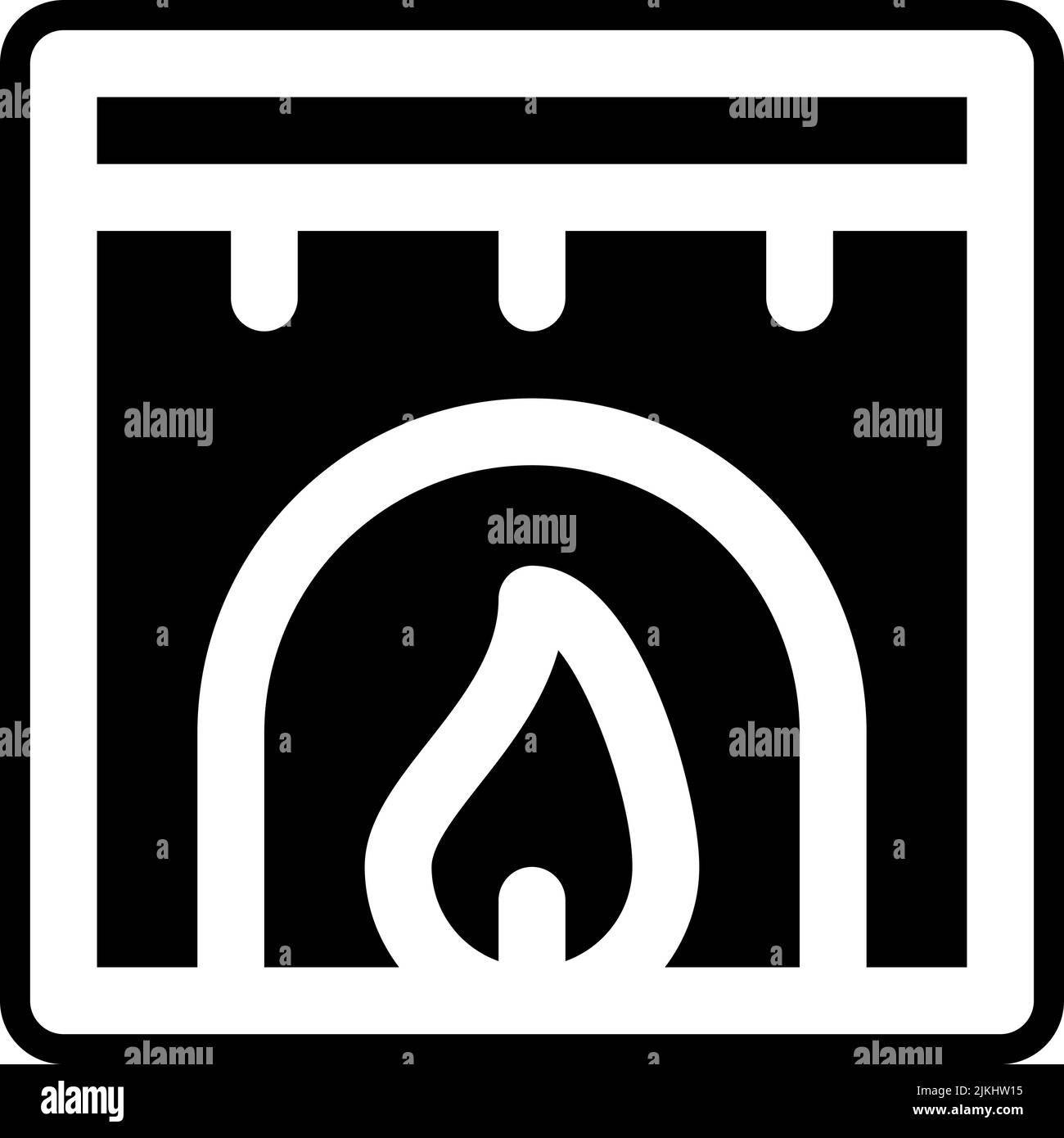 fireplace icon black vector illustration Stock Vector Image & Art - Alamy