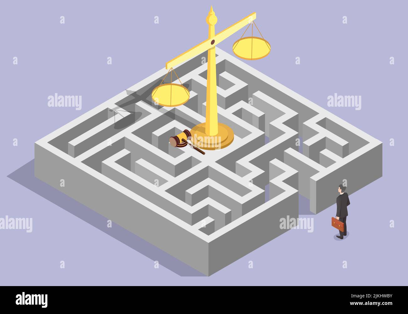 Vector businessman standing front of maze planning to solve problem ...