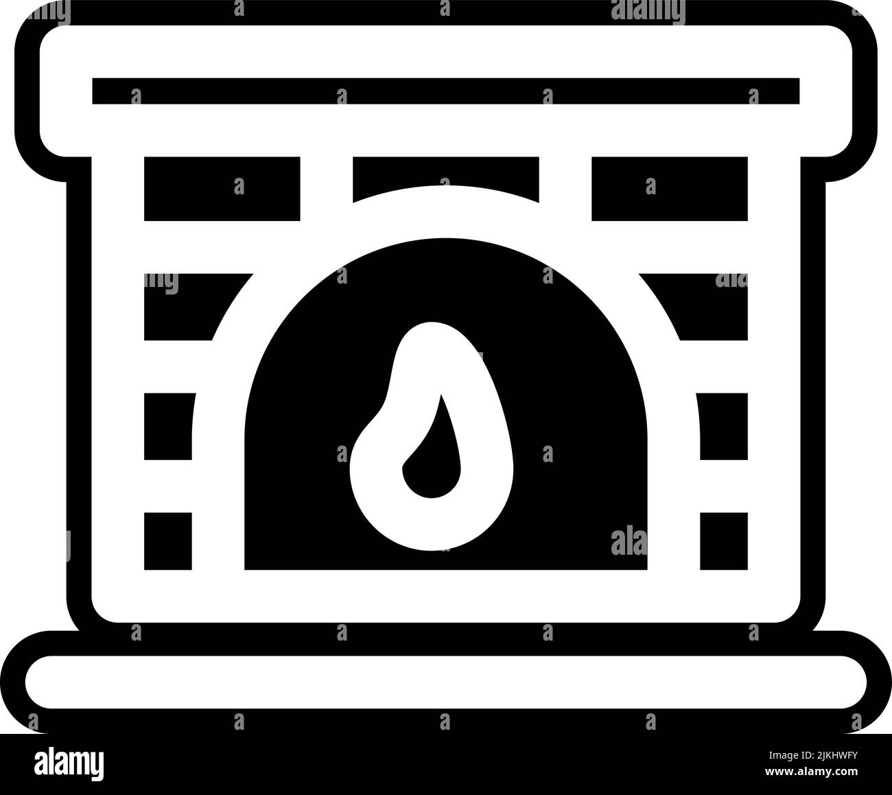 fireplace icon black vector illustration Stock Vector Image & Art - Alamy