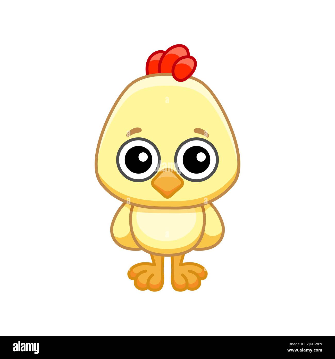 Vector farm animal. Funny little chicken in a cartoon style Stock ...
