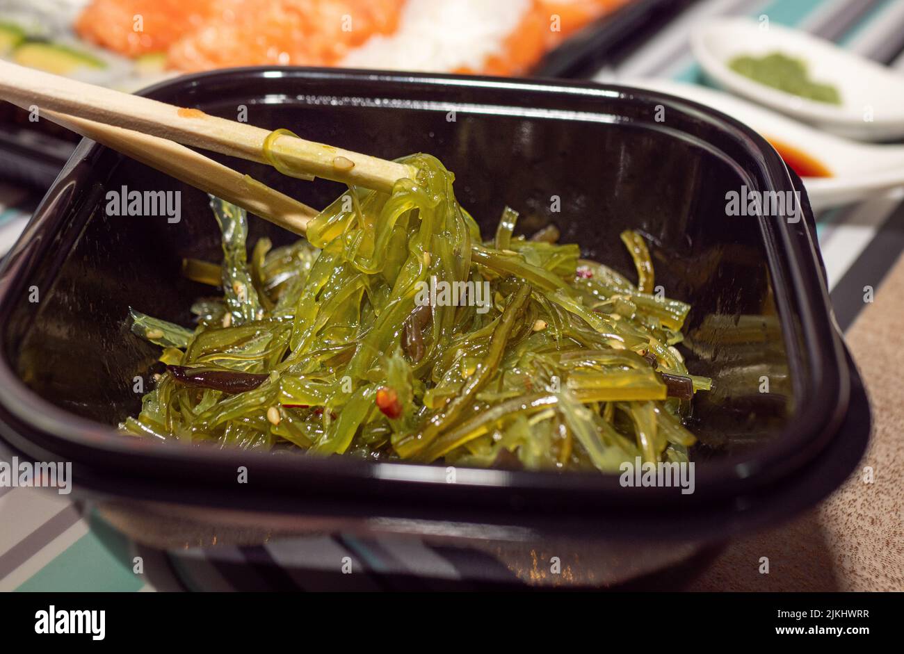 Wakame seaweed salad Traditional Japanese Cuisine Sour taste sweet ...