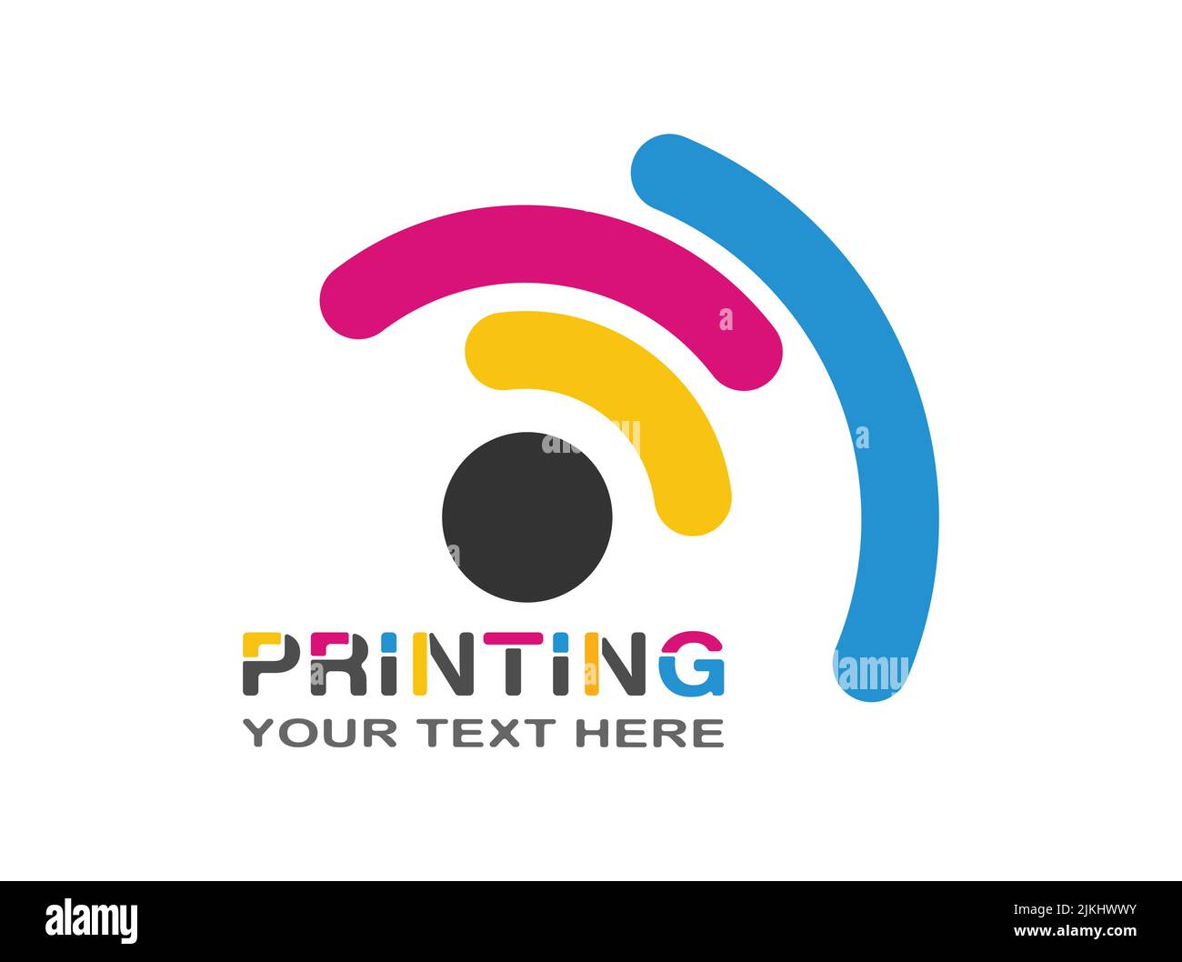 Digital printing or photo printing. Vector template of a logo, sticker or sticker for creative ...