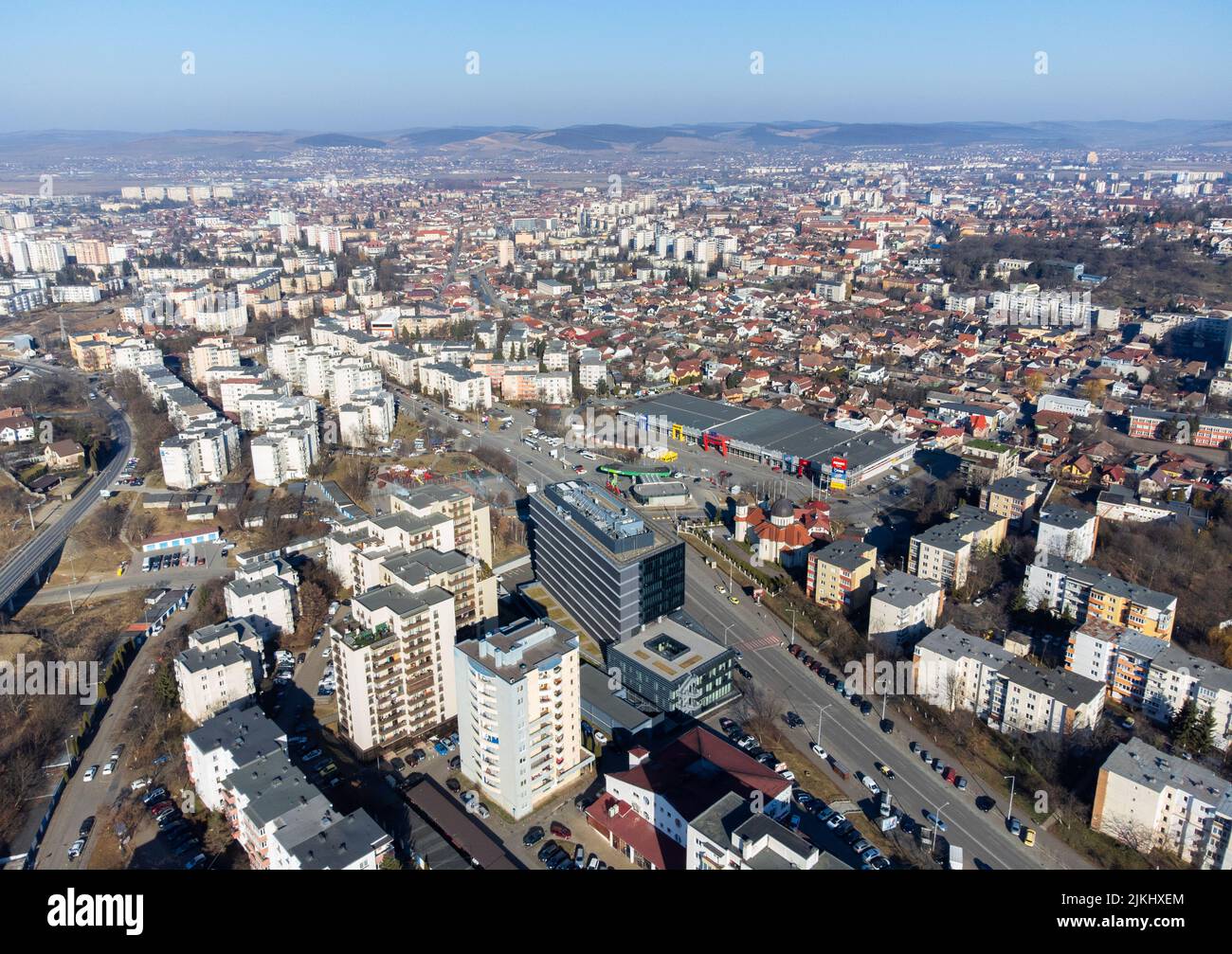 An aerial view of the Targu Mures cityscape in Romania Stock Photo - Alamy