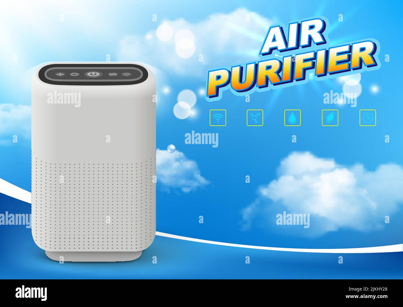 3d realistic vector air humidifier device for house. Room purifier ...