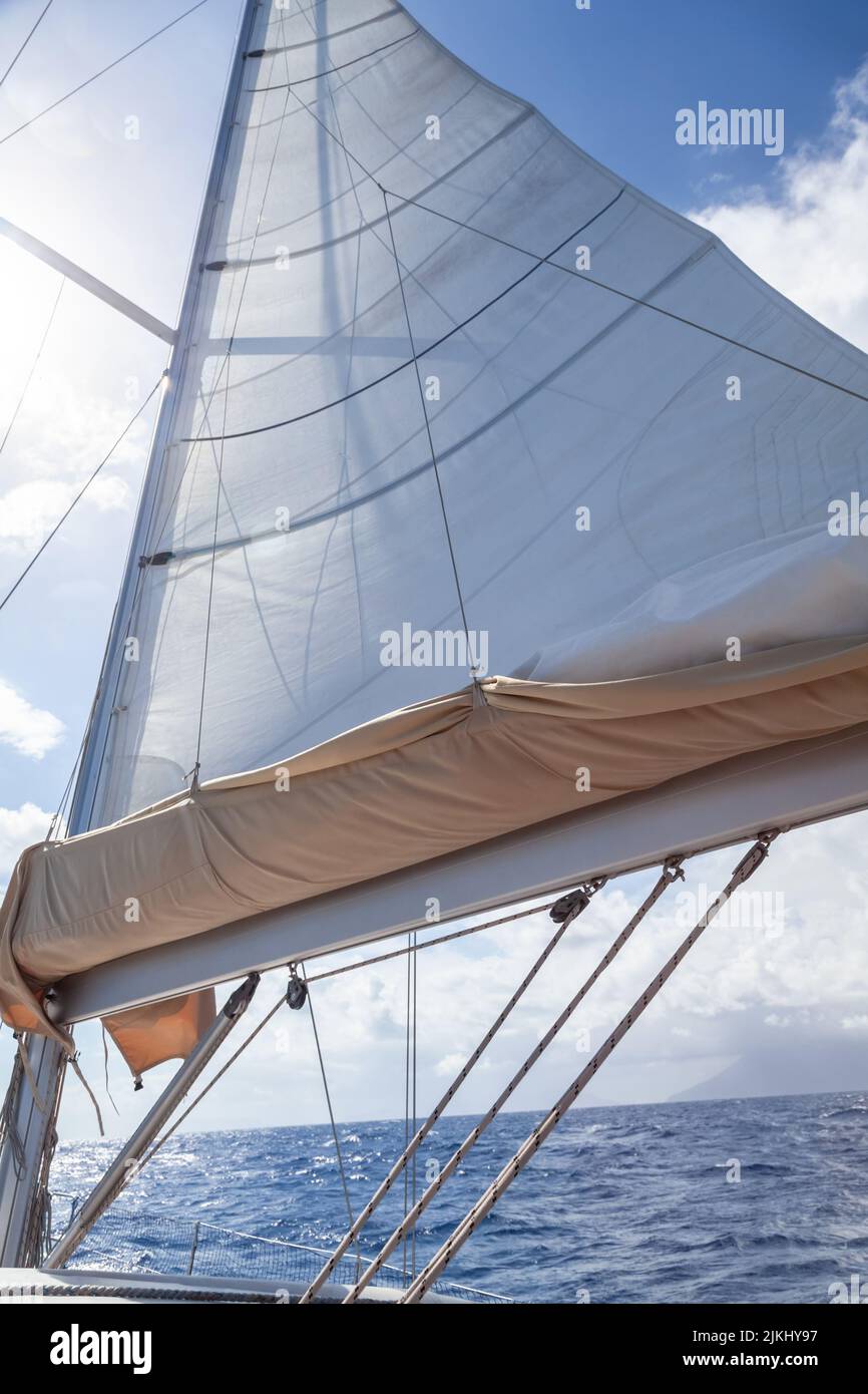 An image of a Sailing boat sails background Stock Photo - Alamy