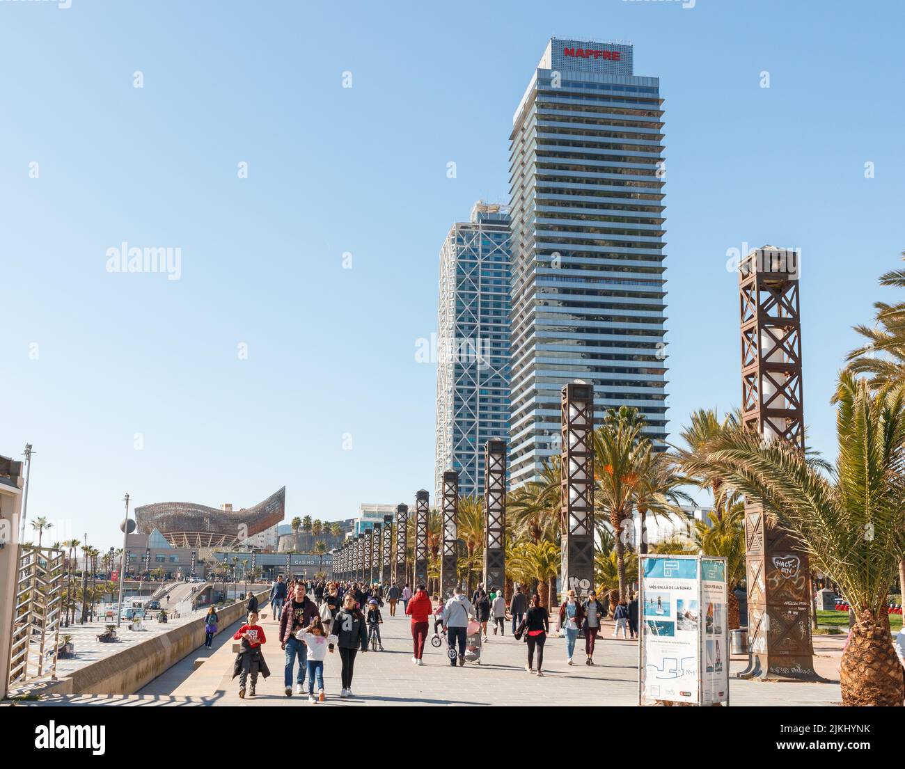 Barcelona spain beach promenade barceloneta hi-res stock photography ...
