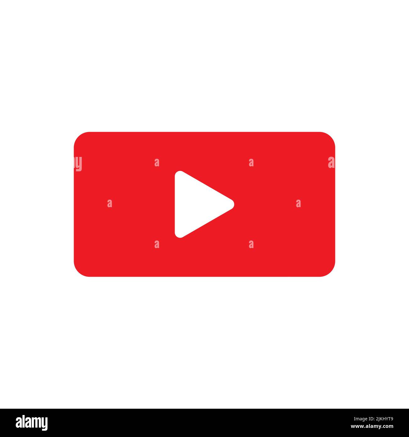Red play button icon vector isolated on white background Stock Vector ...