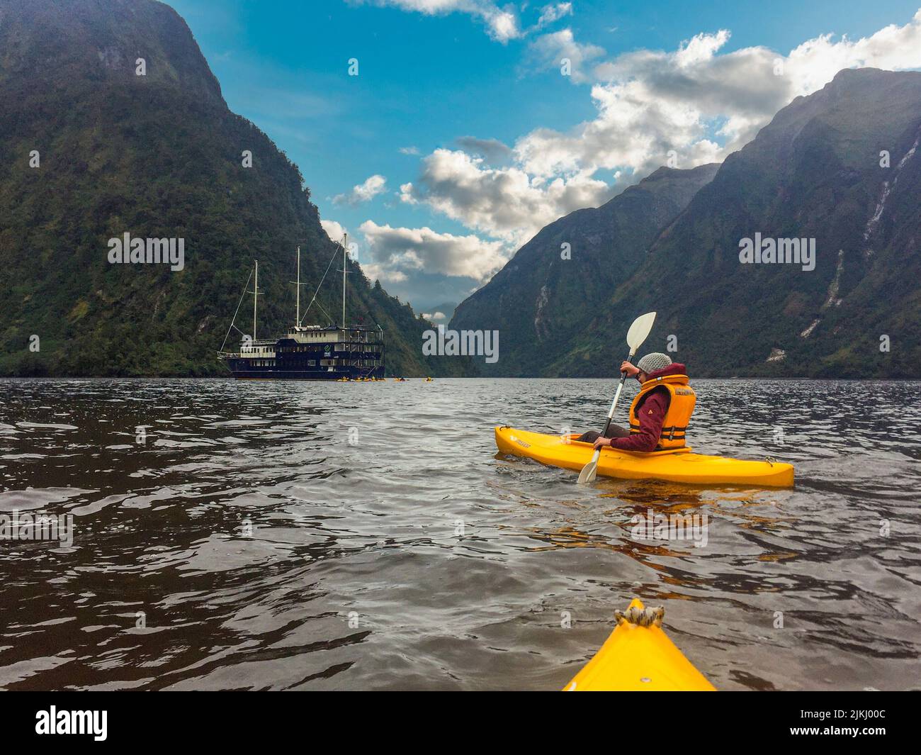 Canoeing through magnificent Doubtful Sound, South Island of New ...