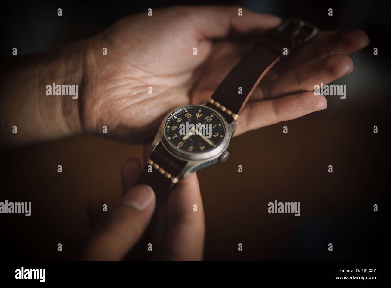 A photo of a Seiko 5 sports field watch Stock Photo - Alamy