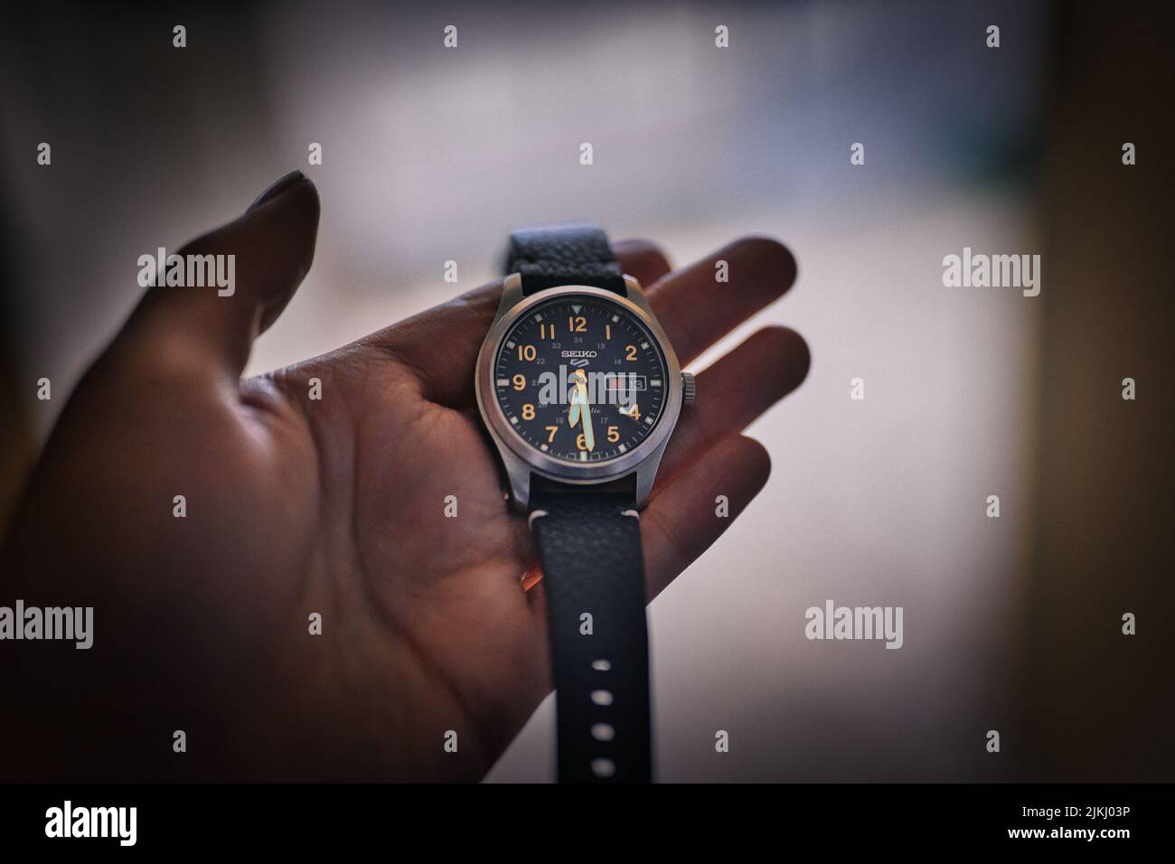 A photo of a Seiko 5 sports field watch Stock Photo - Alamy