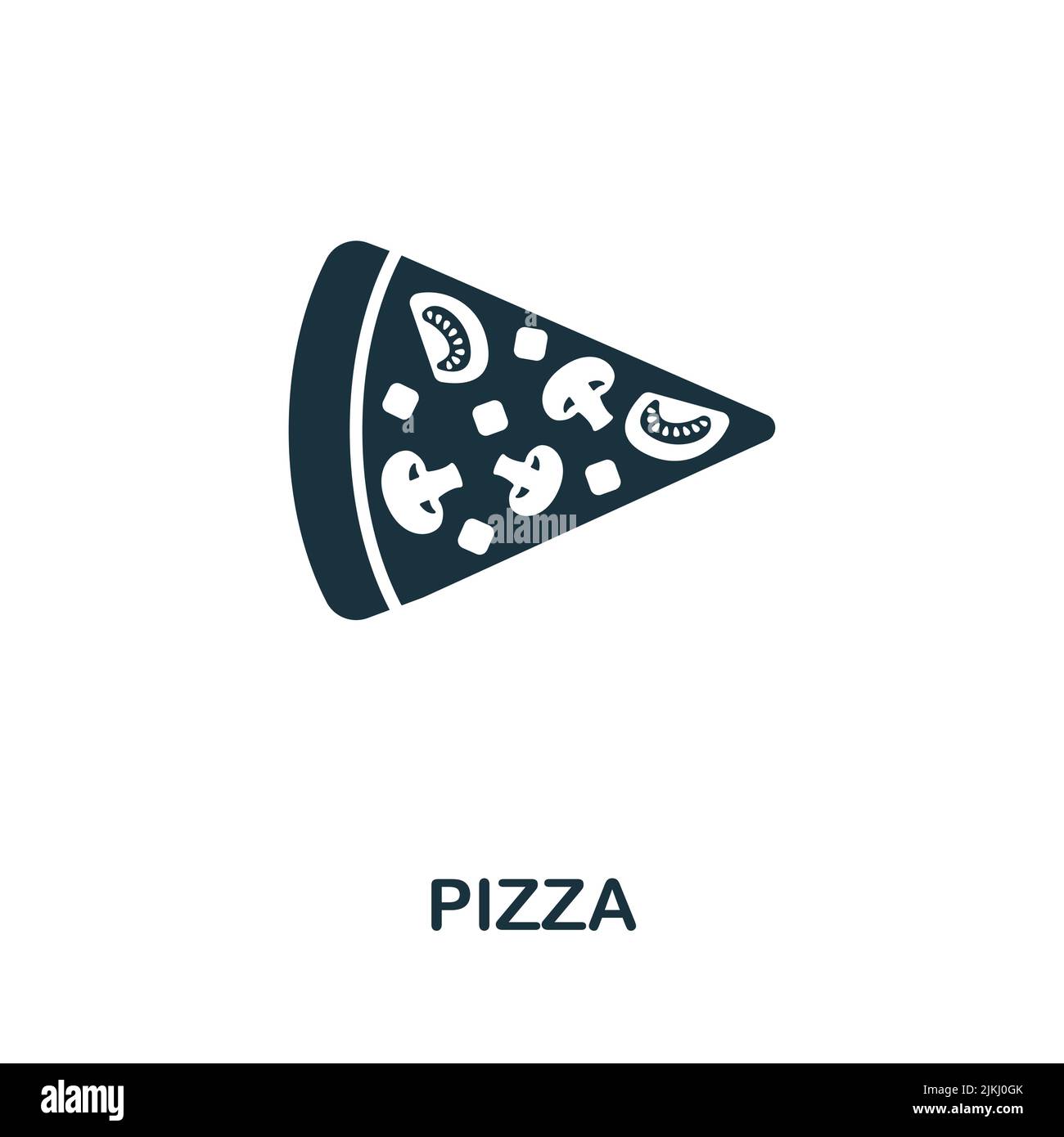 Pizza icon. Monochrome simple line Fastfood icon for templates, web ...