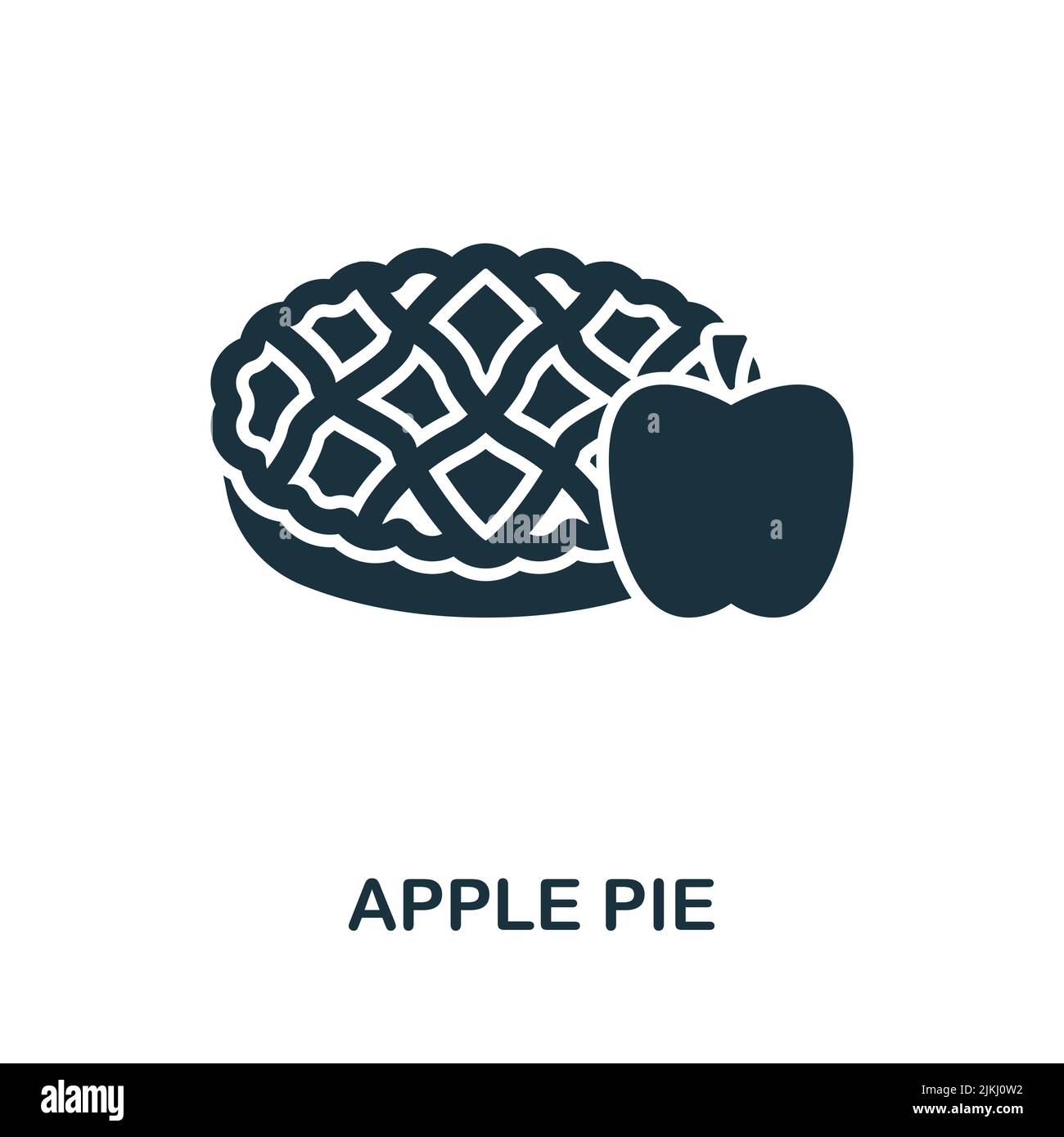 Apple Pie icon. Monochrome simple line Fastfood icon for templates, web ...