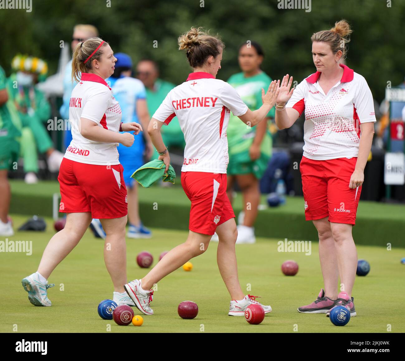 England's Sian Honnor (right) with teammates Jamie Lea Winch and ...