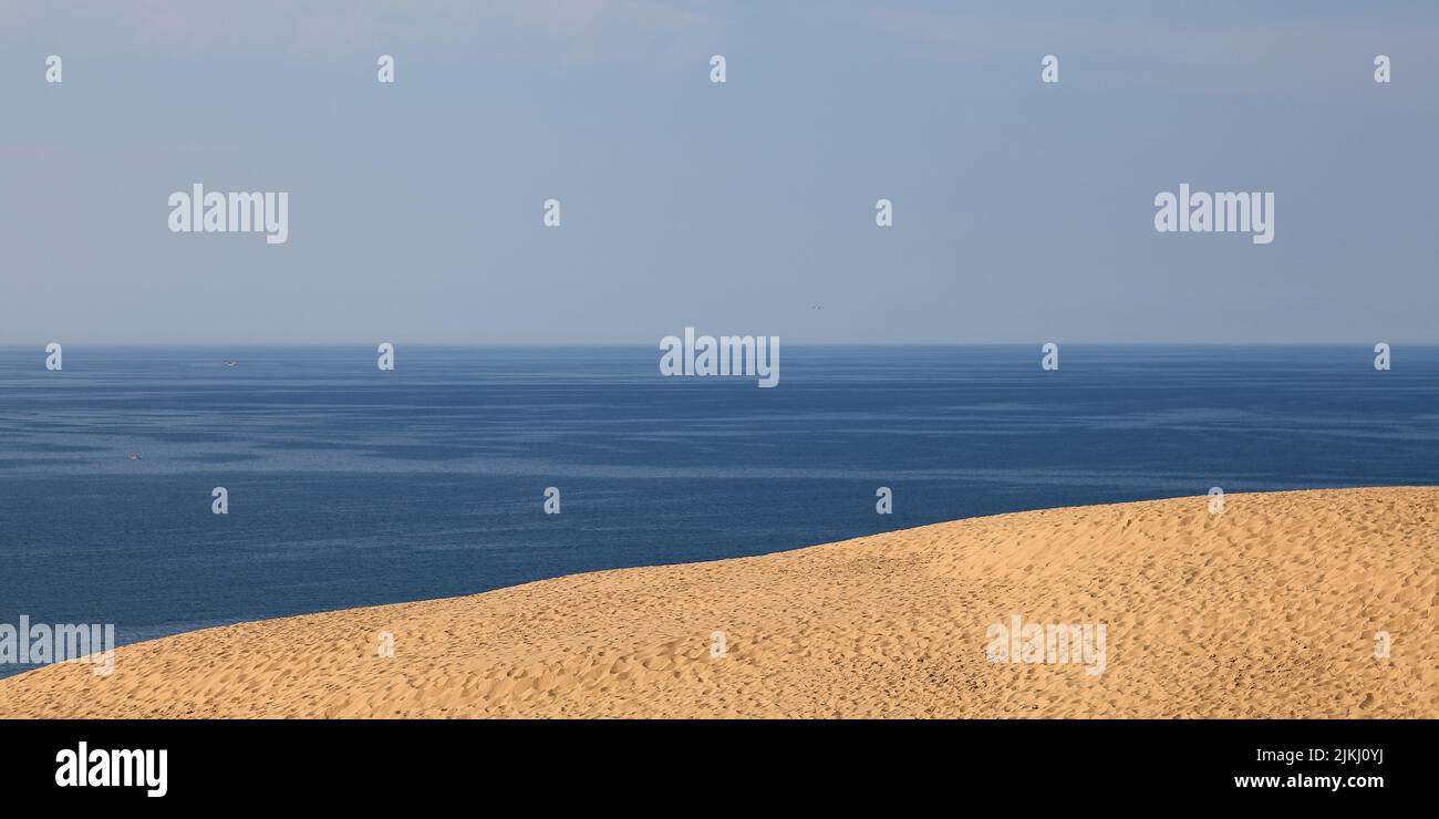 A beautiful view of sand dunes and sea in Lokken, Denmark Stock Photo ...