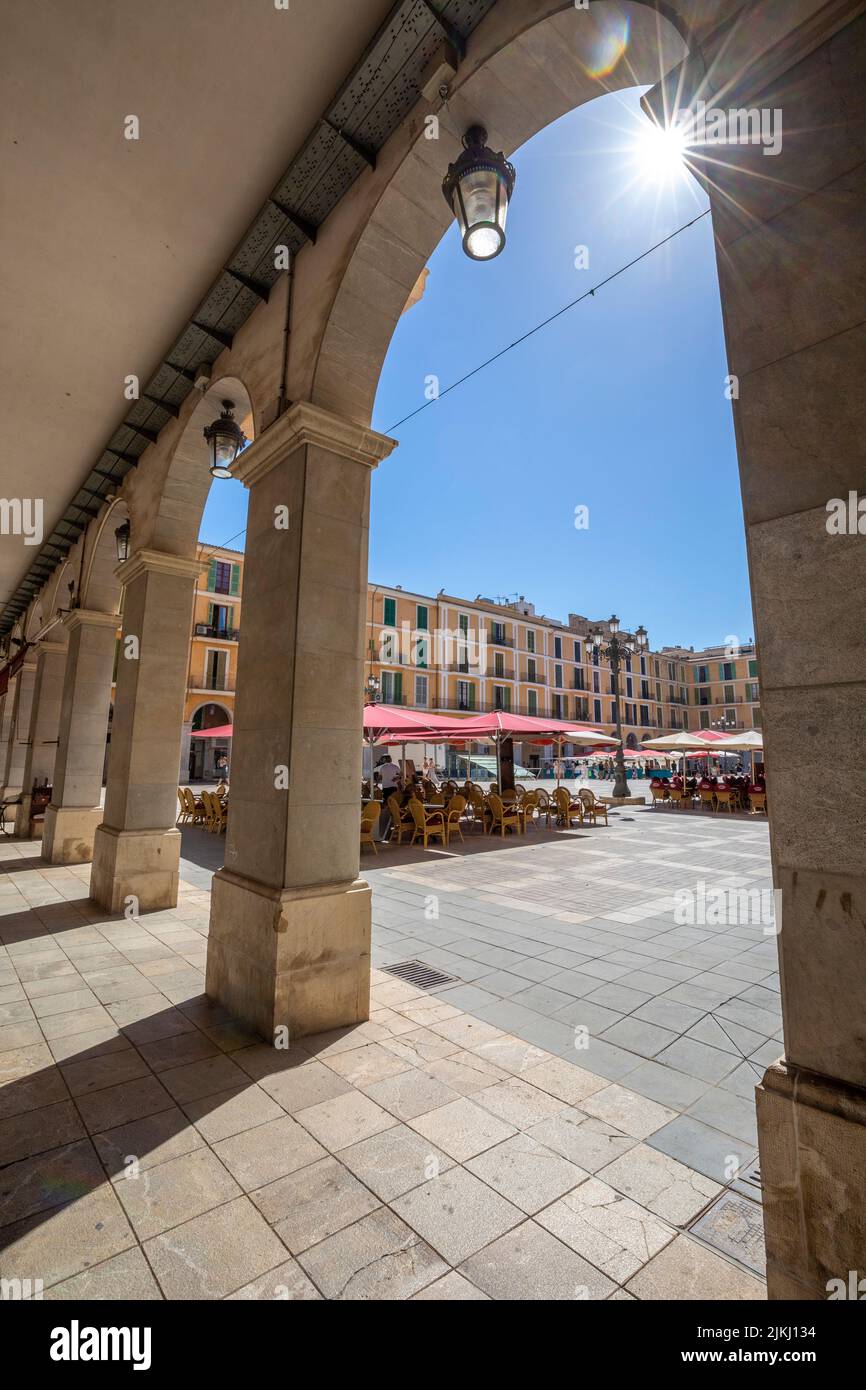 Spain, Balearic islands, Mallorca, Palma. Placa Mayor (Plaça Major ...