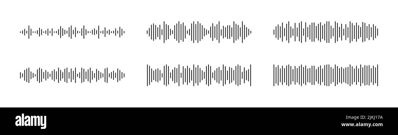 Podcast sound waves set. Waveform pattern for music player, podcast ...