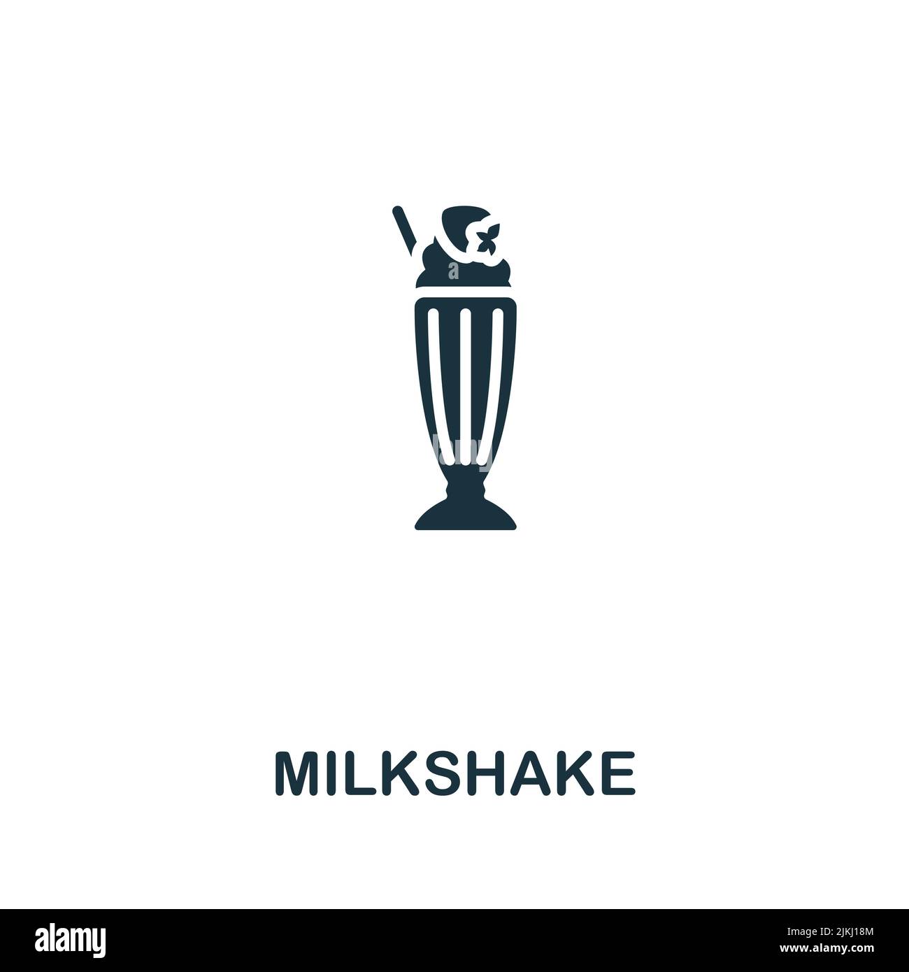 Milkshake icon. Monochrome simple line Fastfood icon for templates, web ...