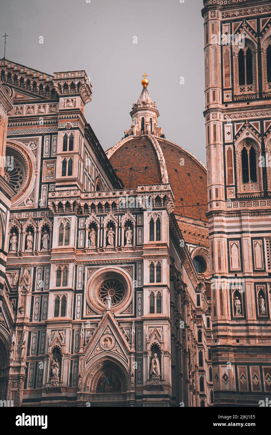 A vertical wide angle shot of Cathedral of Santa Maria del Fiore with ...