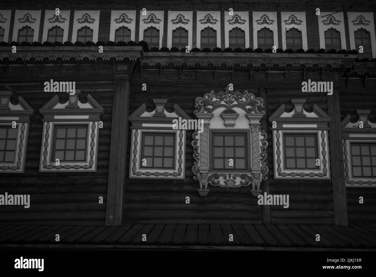 Modern wooden building facade Black and White Stock Photos & Images - Alamy