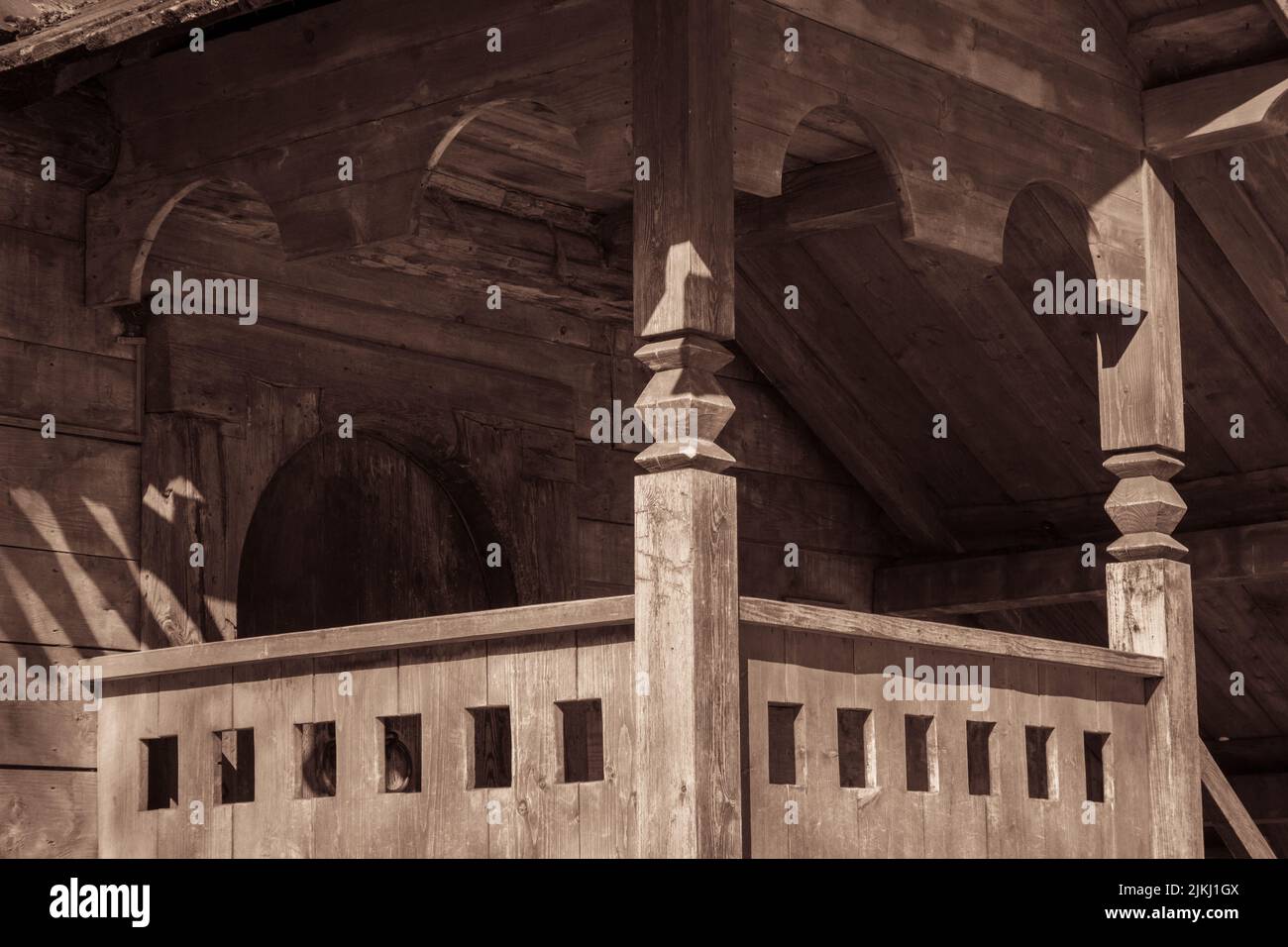 A photo of a historical stone balcony Stock Photo - Alamy