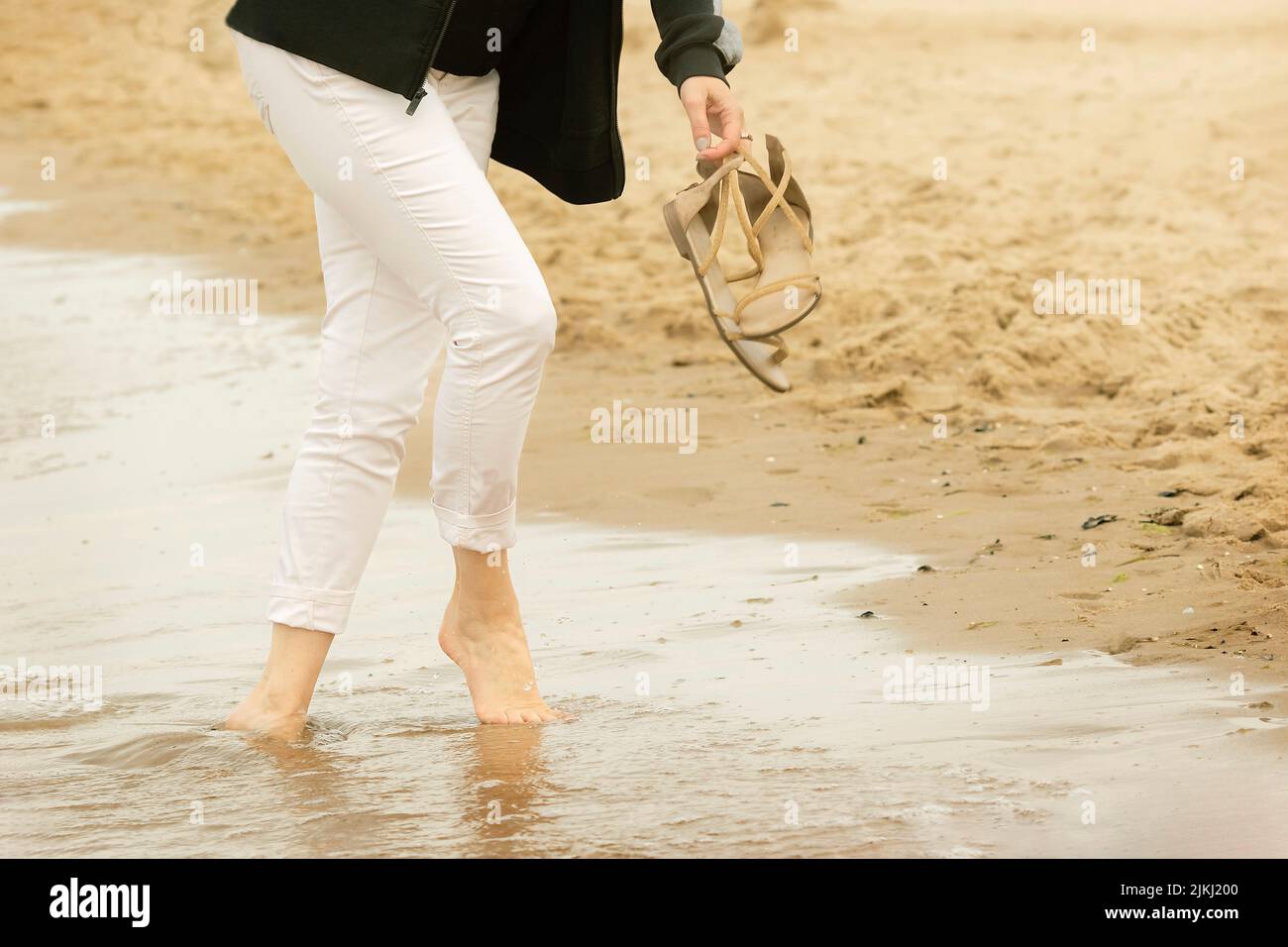 Sand woman detail feet barefoot hi-res stock photography and images - Alamy