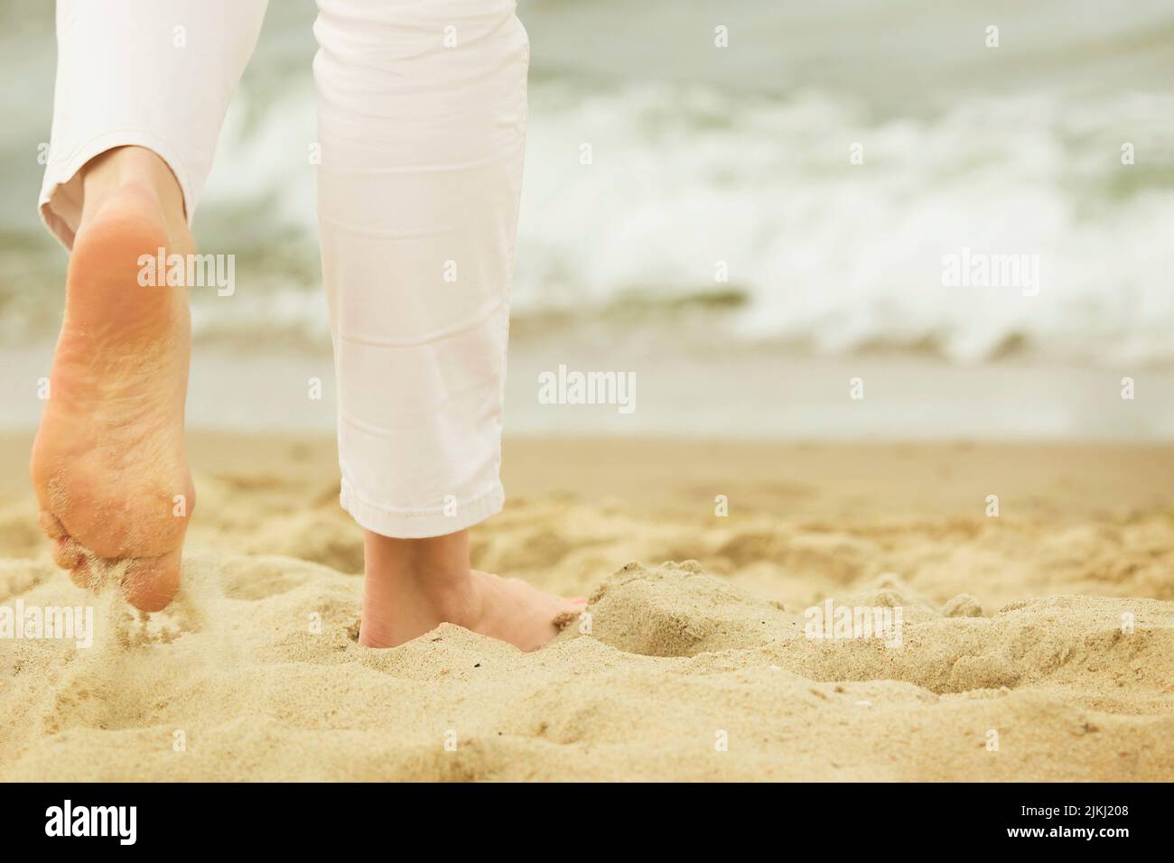 Sand woman detail feet barefoot hi-res stock photography and images - Alamy