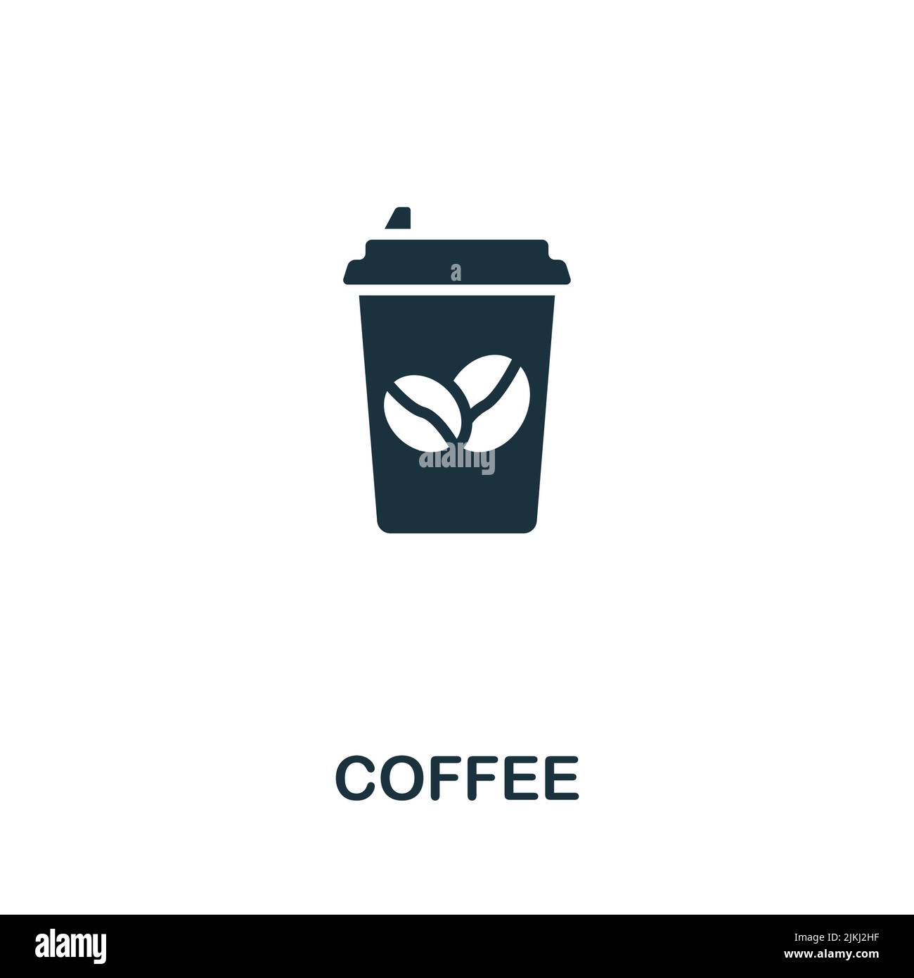 Coffee icon. Monochrome simple line Fastfood icon for templates, web ...