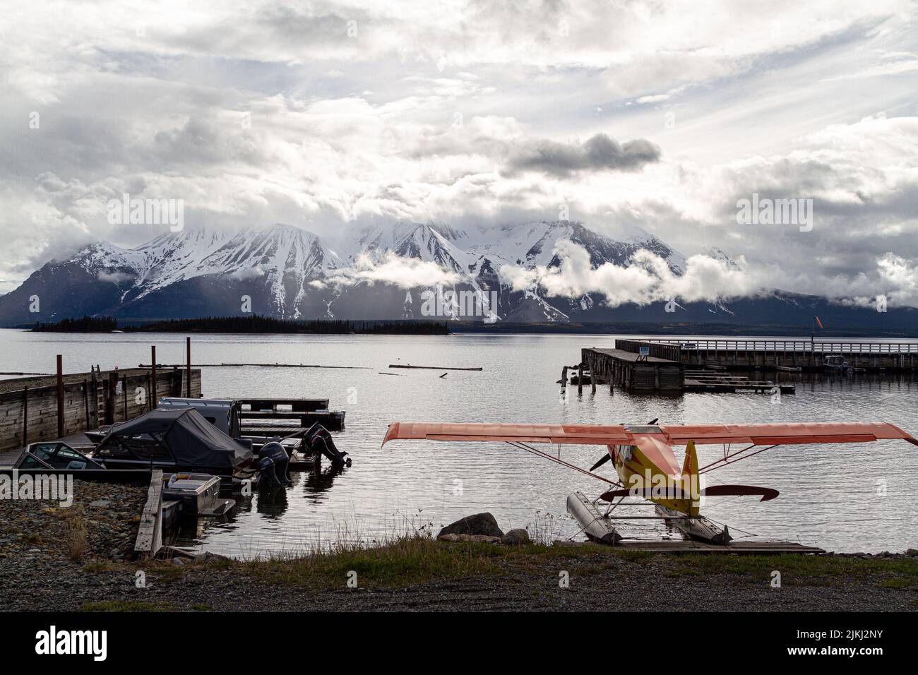 The Atlin mountain and the coastline in British Columbia Stock Photo ...