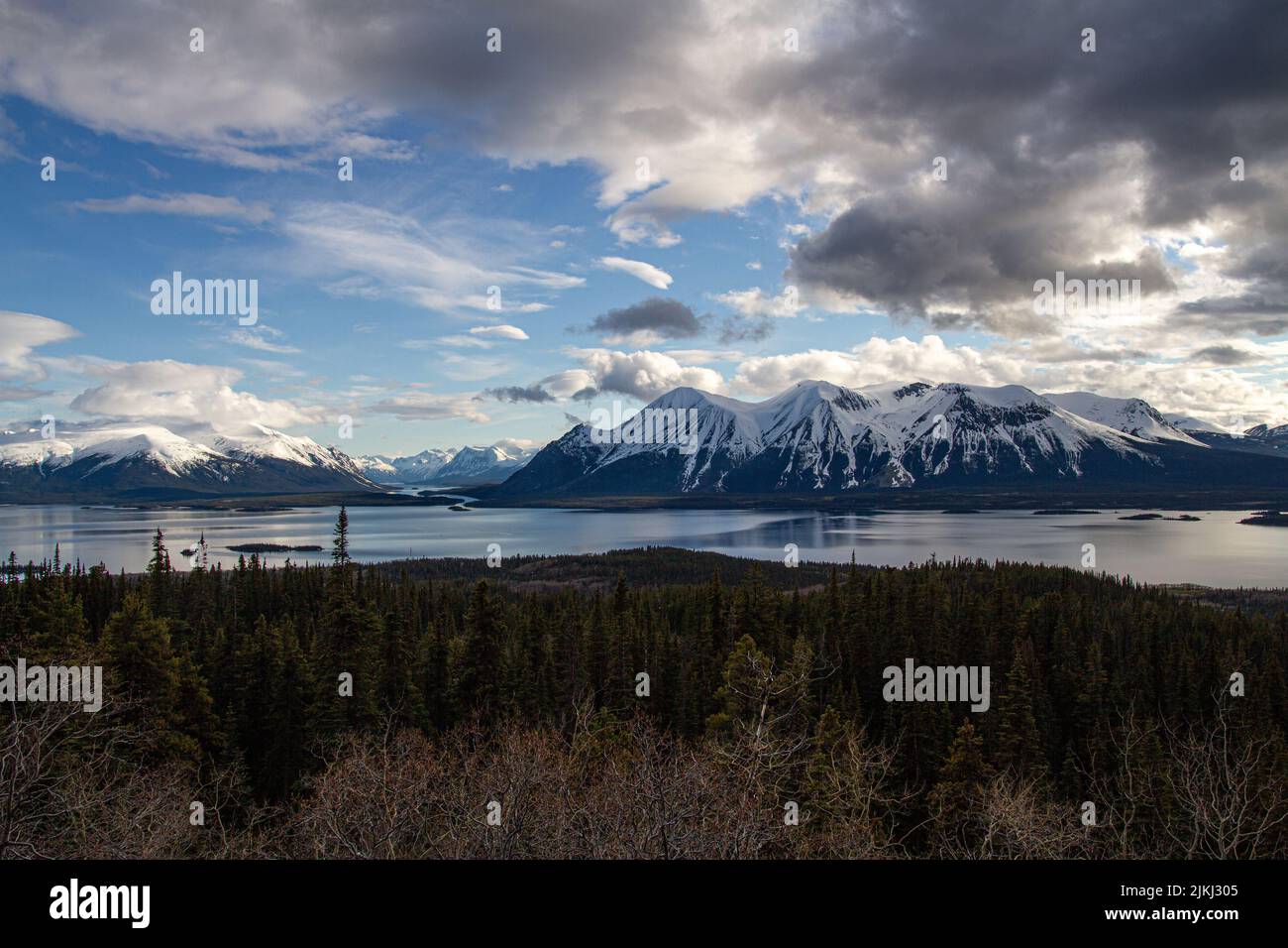 The Atlin mountain and the coastline in British Columbia Stock Photo ...