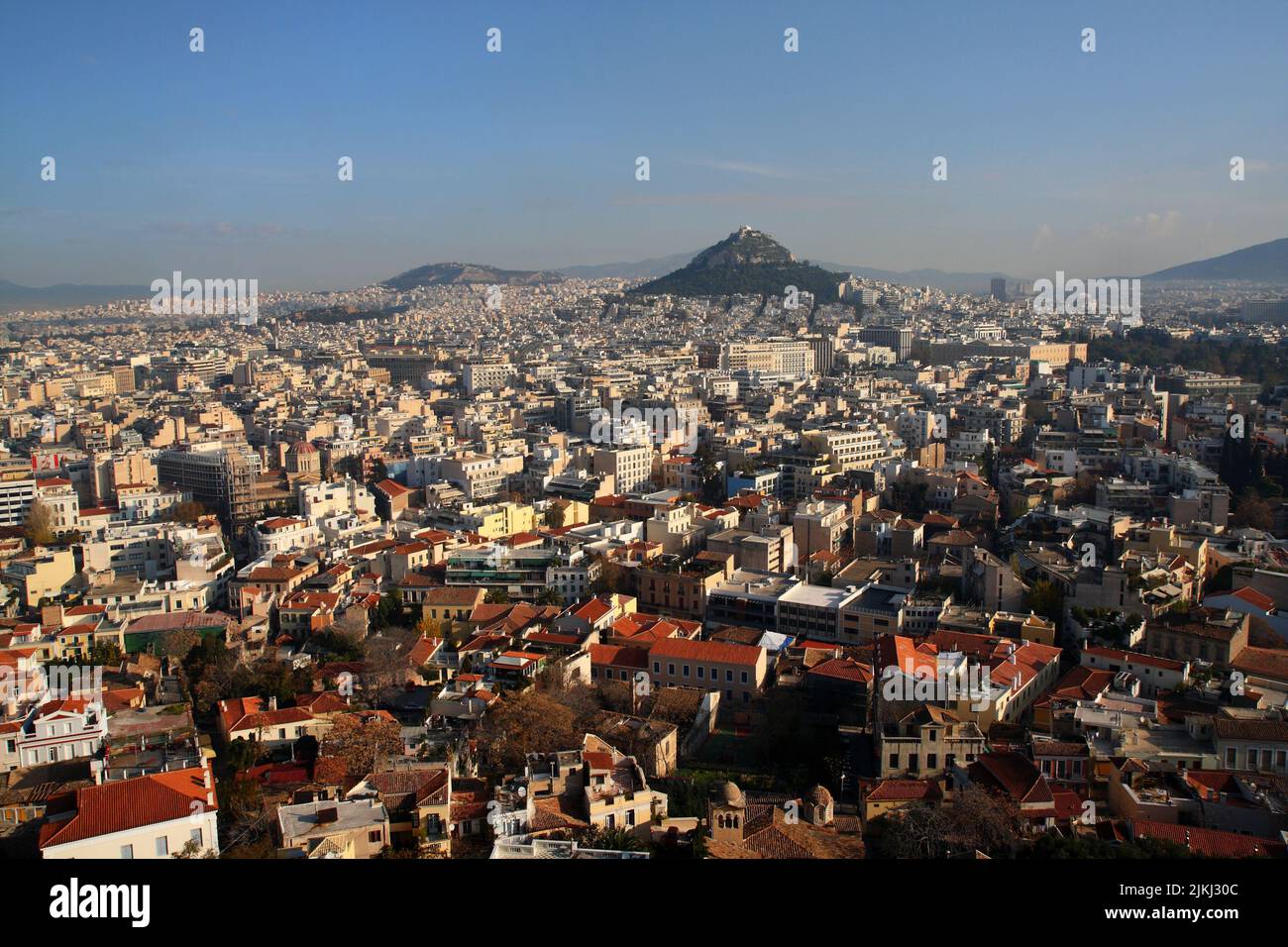 A scenic aerial view of the architecture in Athens, Greece Stock Photo ...
