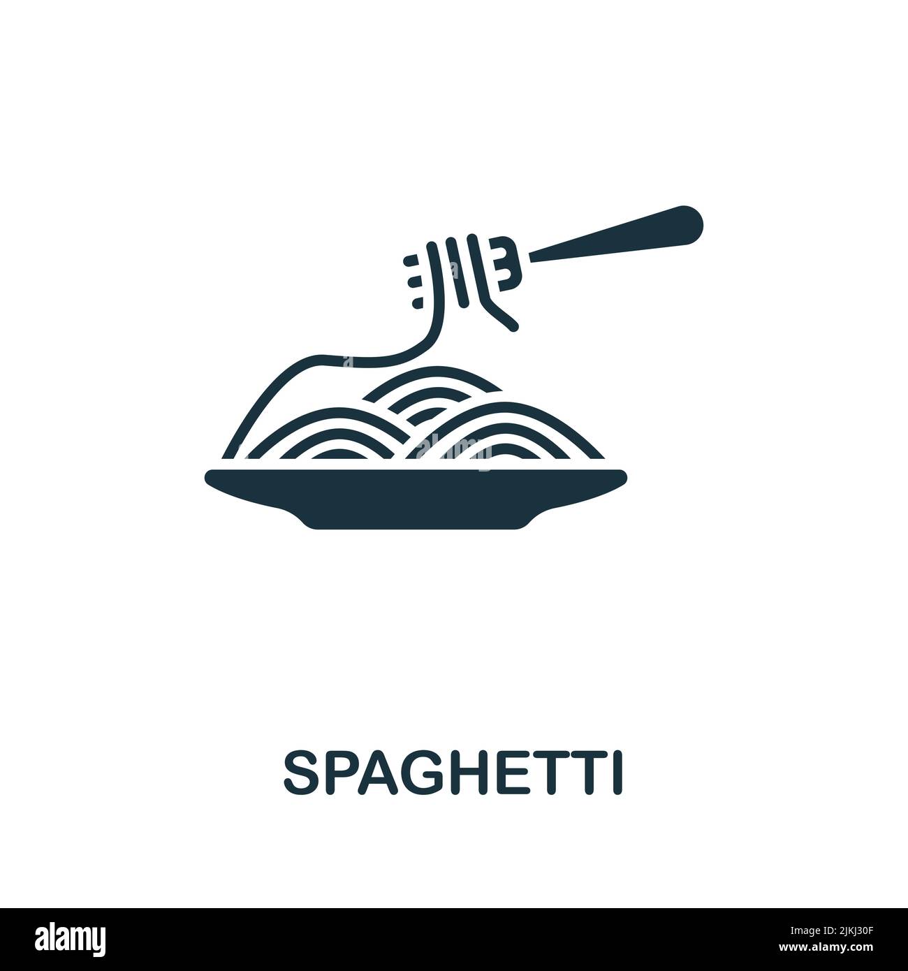 Spaghetti icon. Monochrome simple line Fastfood icon for templates, web ...