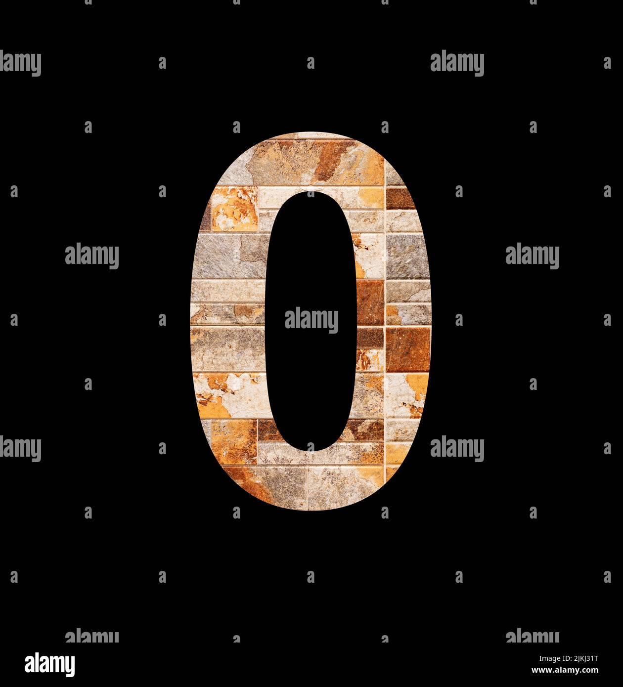 Number 0 - Zero digit on rustic tile background Stock Photo - Alamy