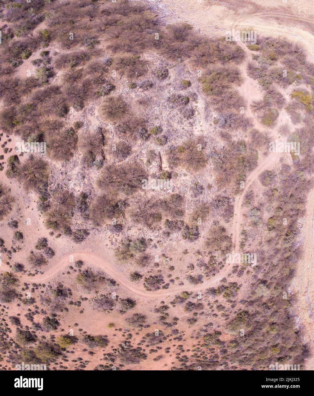 An aerial view of the landscape area of lake Koyash in Native American ...