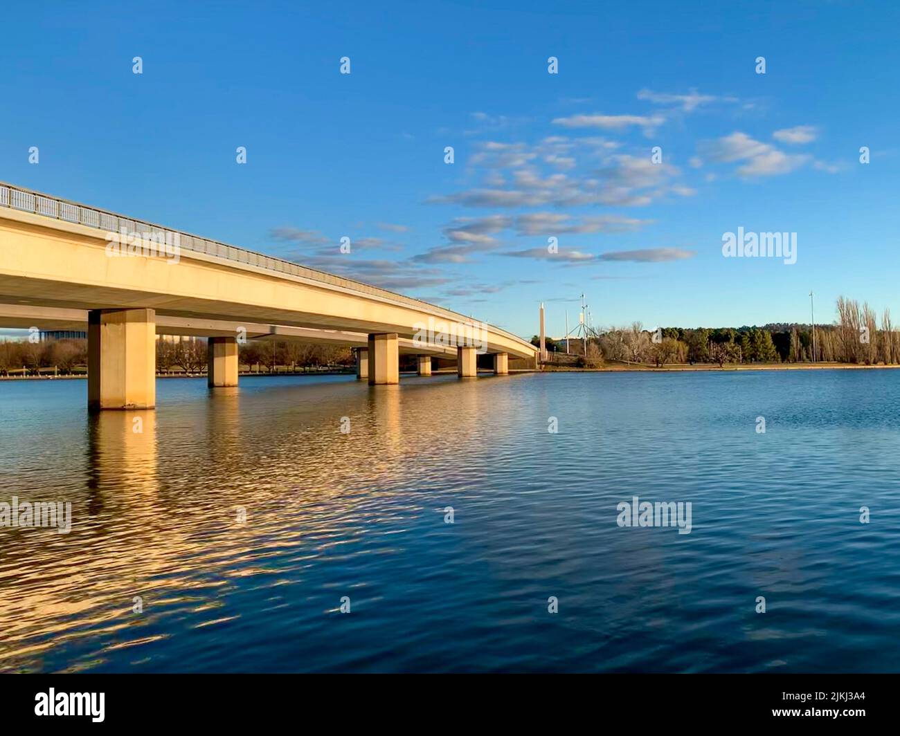 A bridge over the lake, Commonwealth Avenue Bridge, Canberra Australia ...