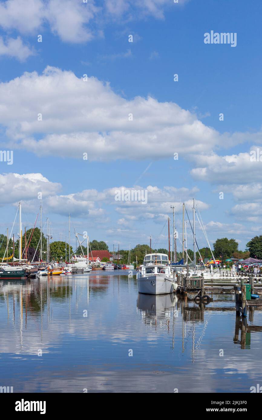 Sailing boats in Varel harbor, Varel, Lower Saxony, Germany, Europe ...