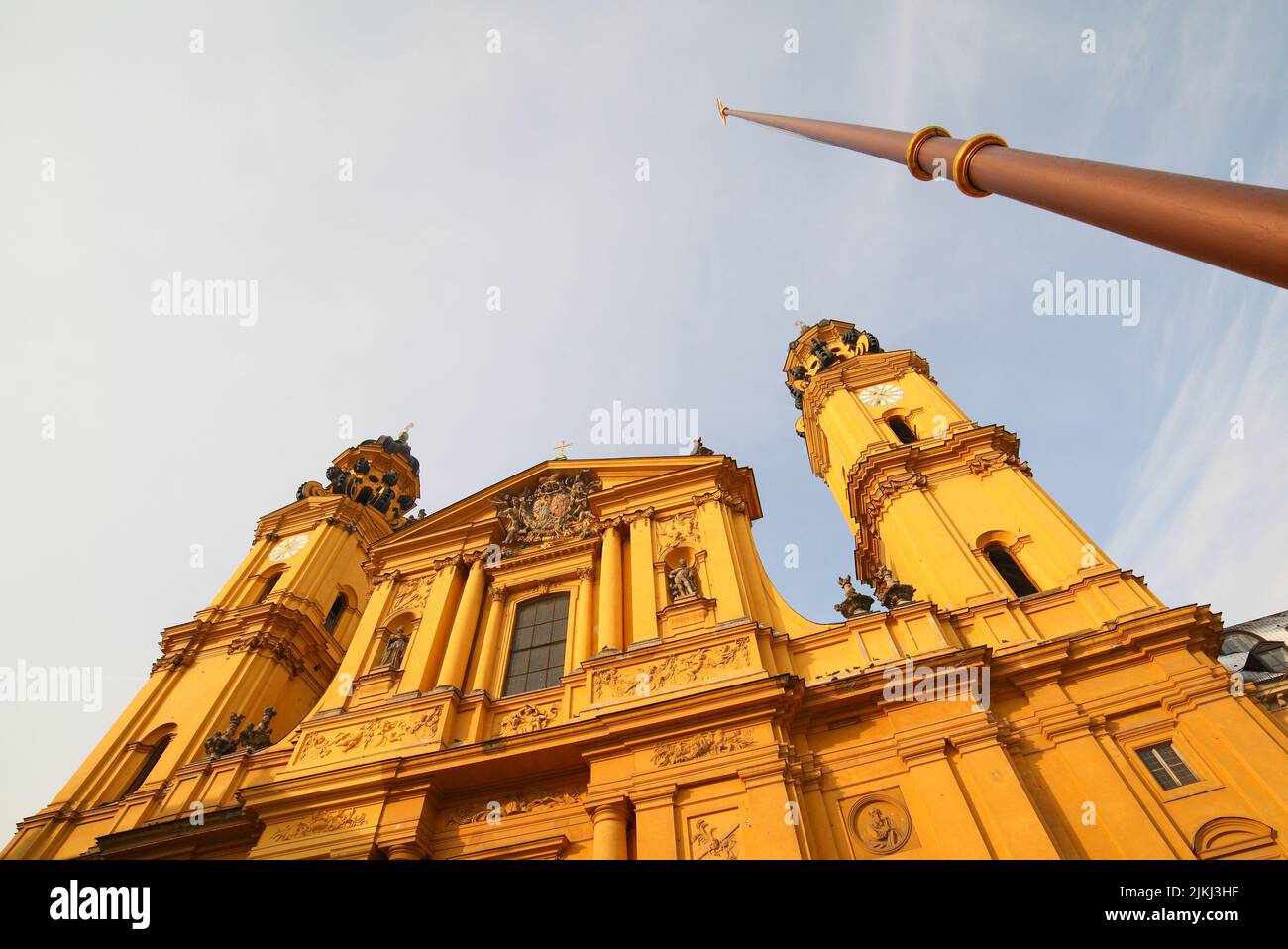 A low angle shot of scenic gothic architecture against the blue sky ...