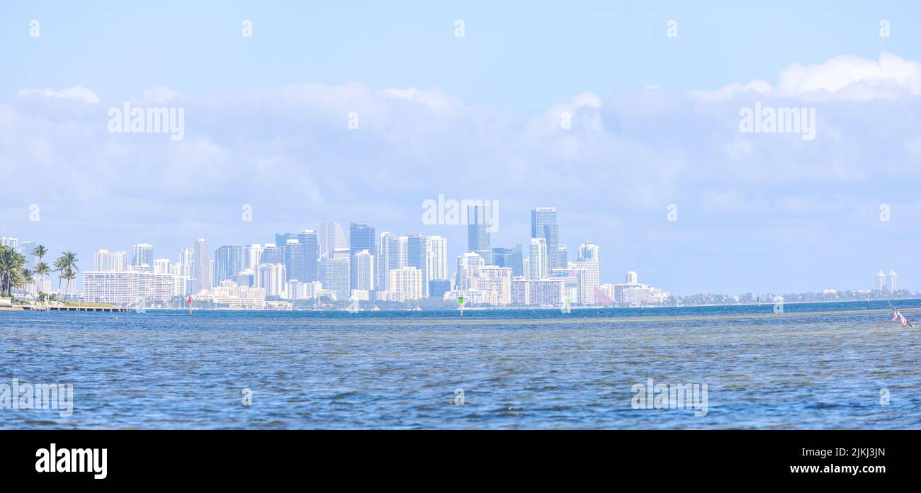 A beautiful view of the high rise buildings on the horizon In Miami ...