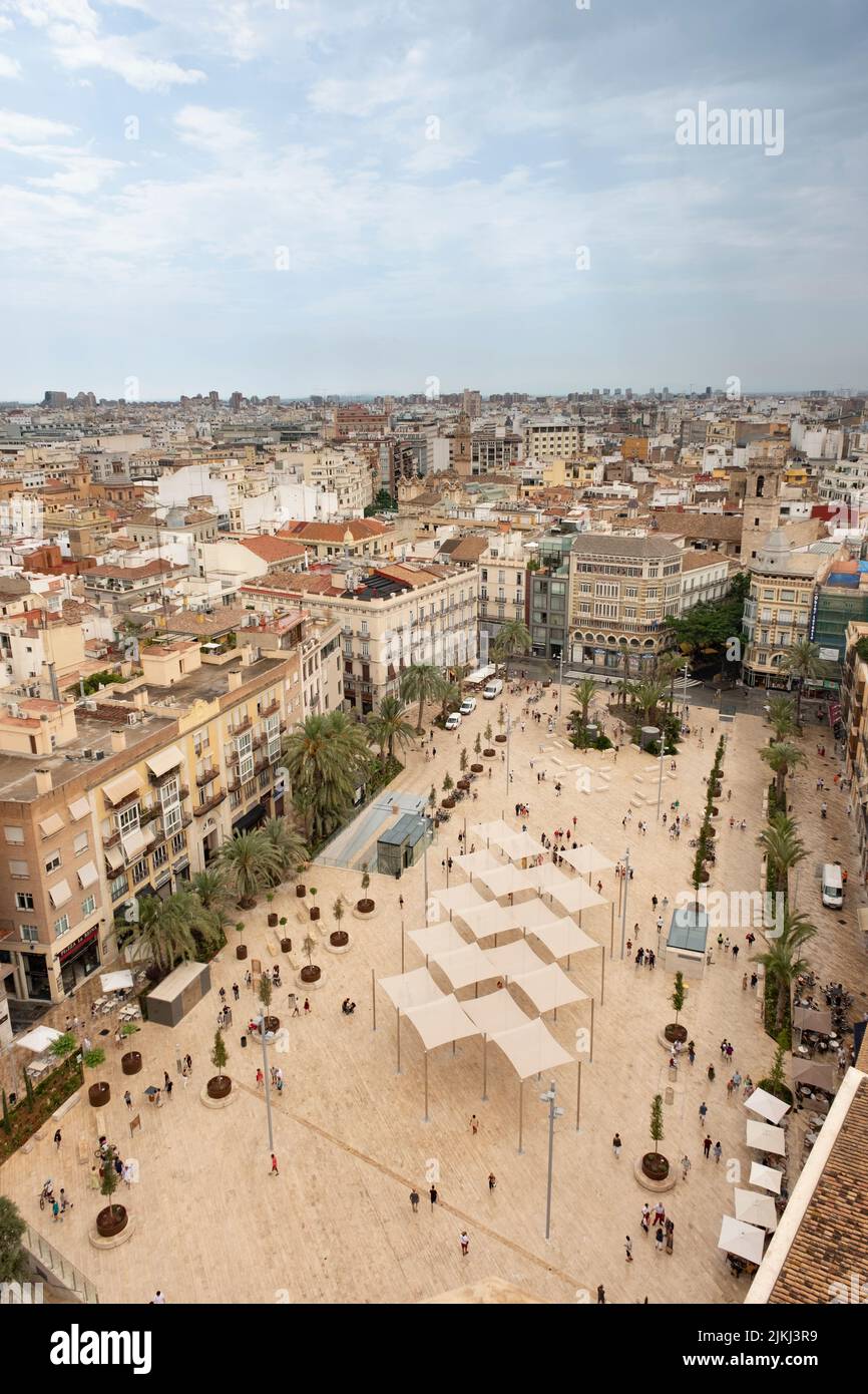 New Plaza de La Reina (Queen Square), inaugurated in July 2022. as seen ...