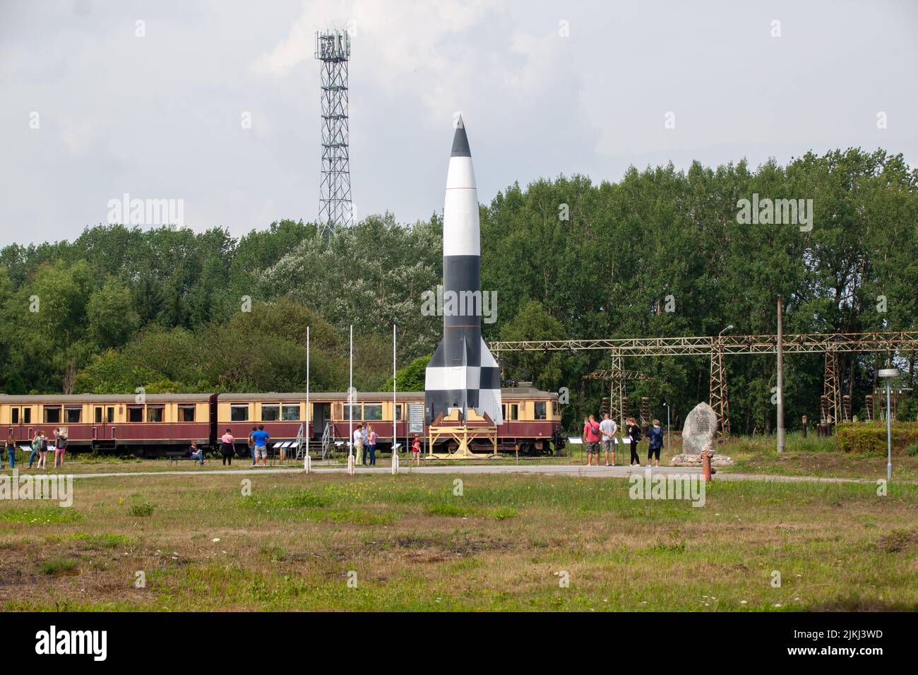 The V2 rocket on the launch platform at the Peenemuende research ...