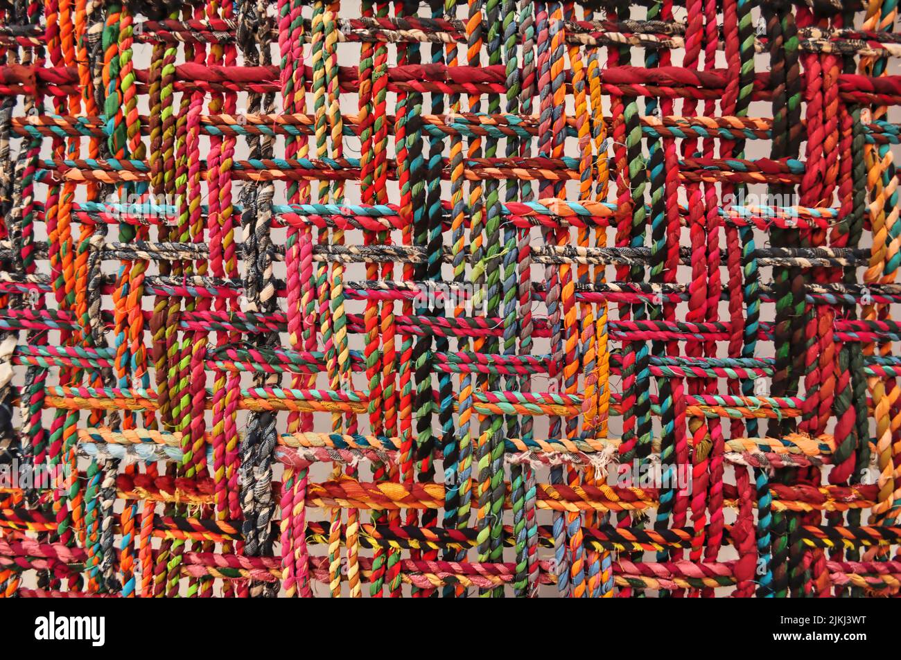 A beautiful handmade design of colorful details of a Fabindia woven ...