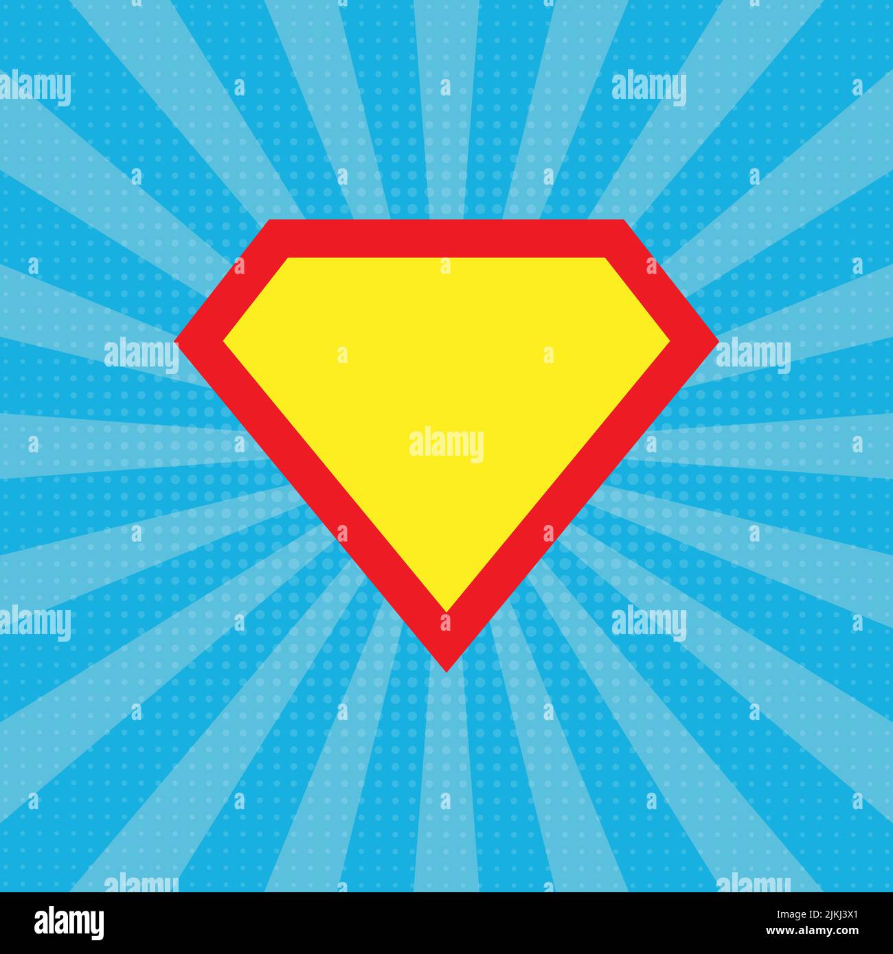 Superhero vector icon isolated on blue background. Superman logo ...