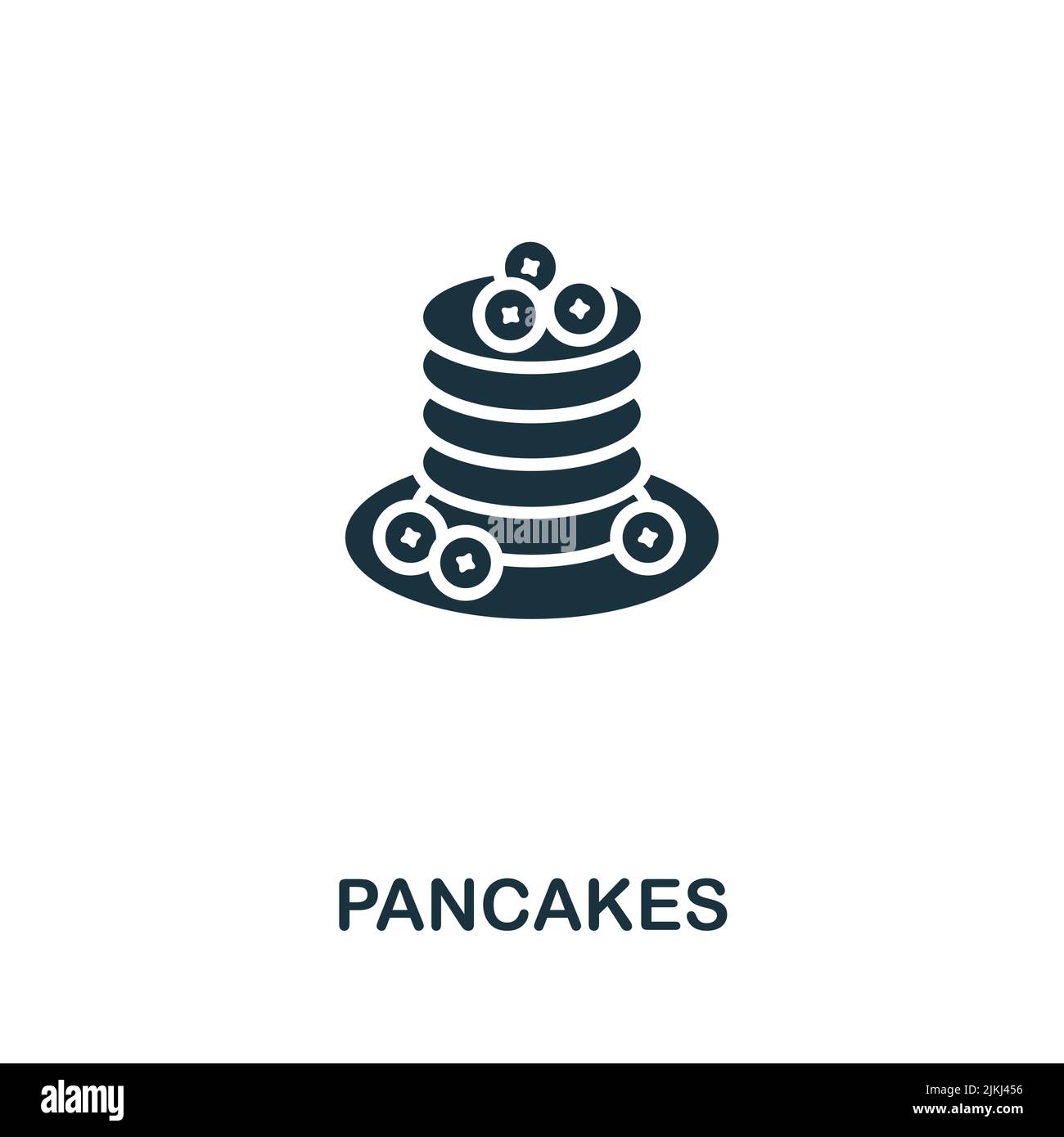 Pancakes icon. Monochrome simple line Fastfood icon for templates, web ...