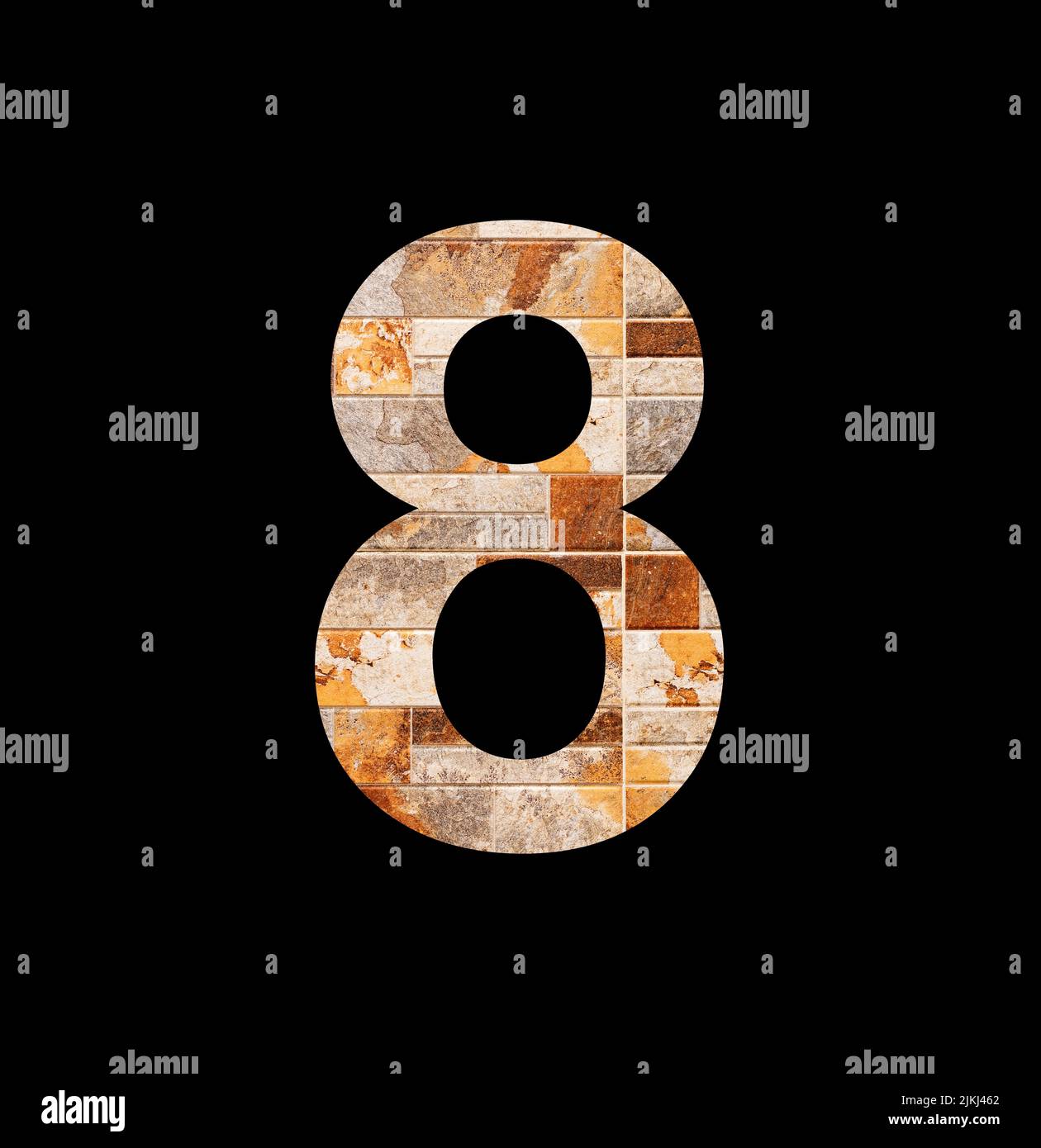 Number 8 - Eight digit on rustic tile background Stock Photo - Alamy