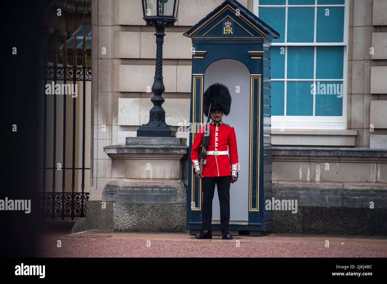 Great Britain, England, London, Royal Guard soldier, Buckingham Palace ...